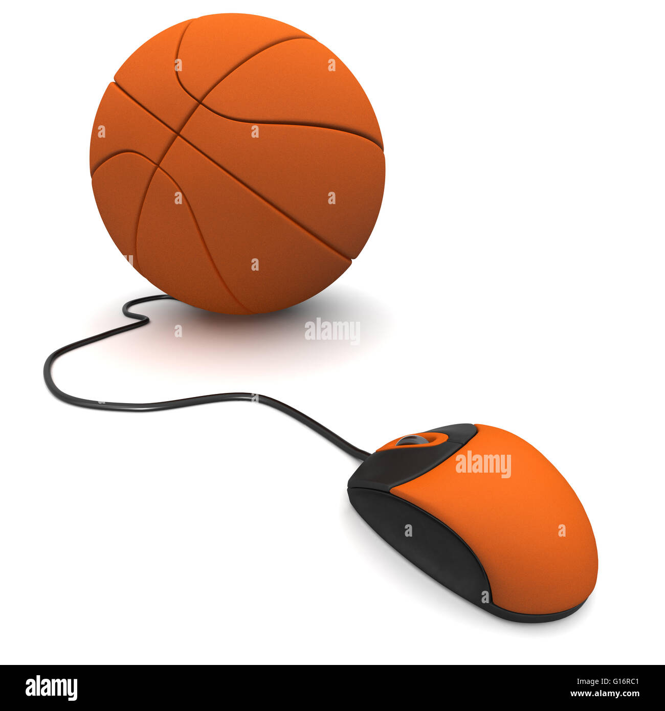 3D image of basketball with computer mouse Stock Photo - Alamy