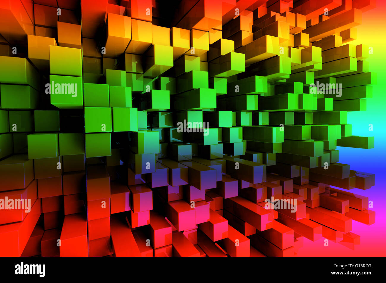 3D Colorful Blocks Abstract Background Stock Photo - Alamy
