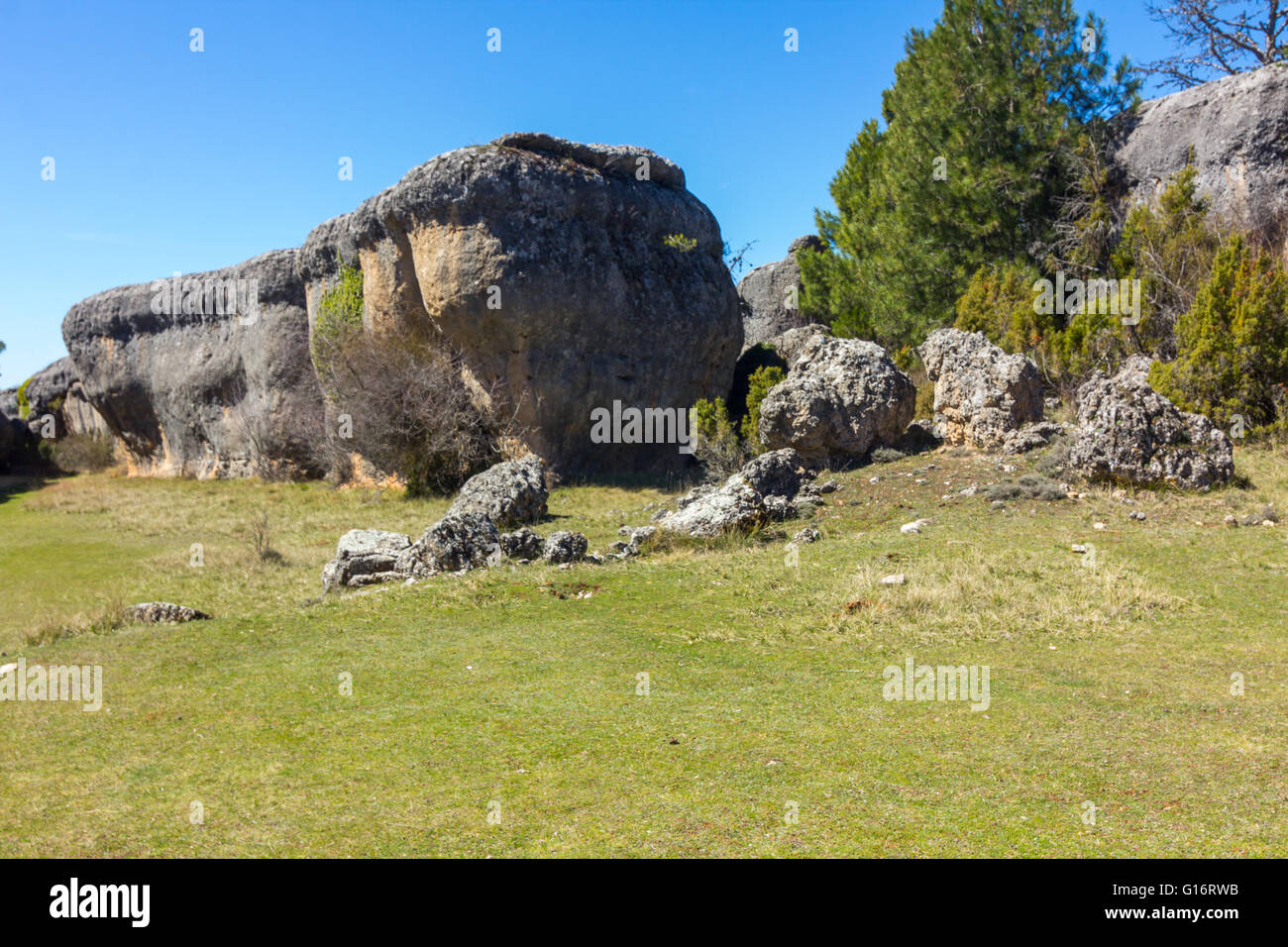 Rocks with capricious forms in the enchanted city of Cuenca, Spain ...