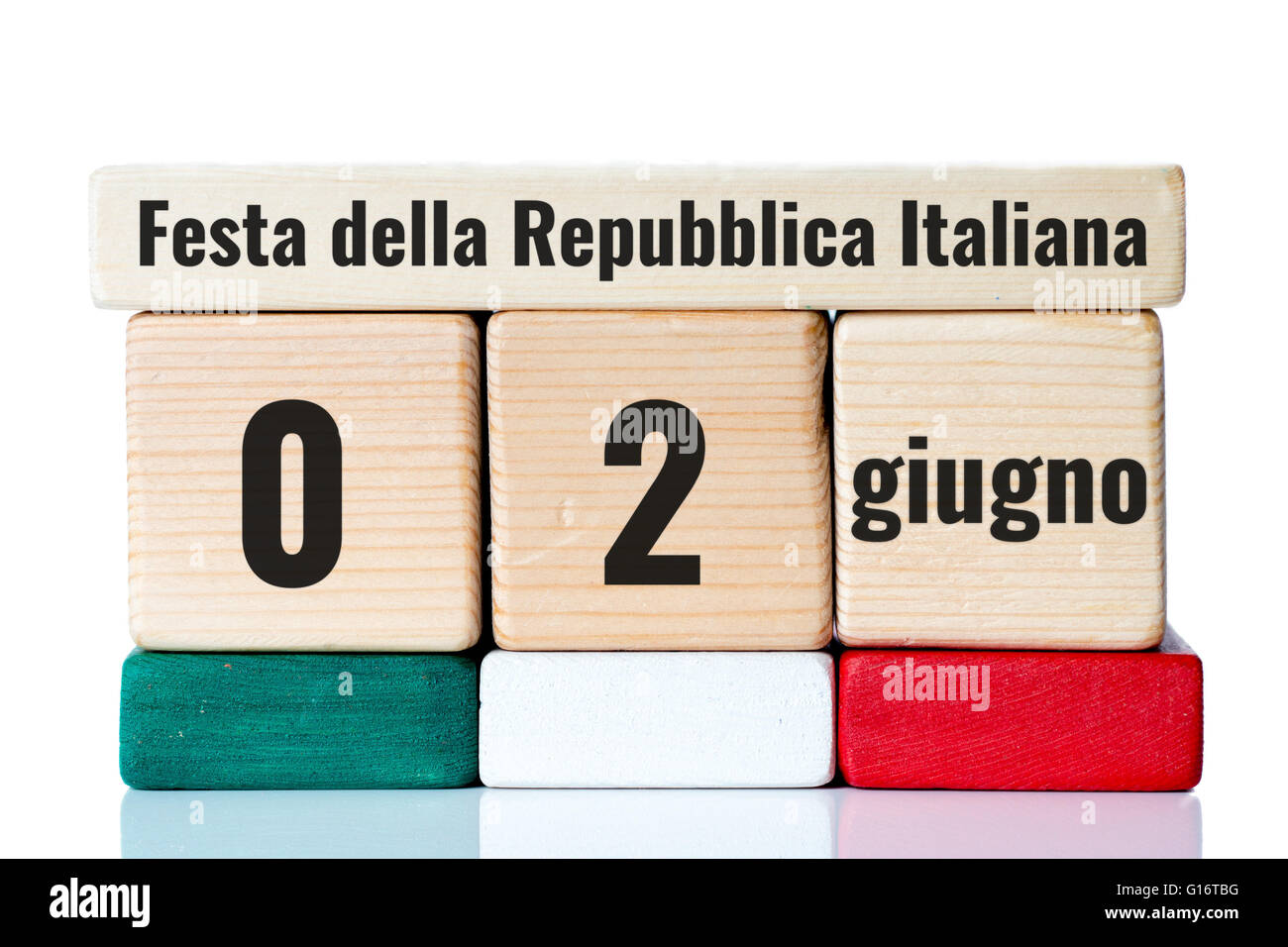 italy independence day wooden blocks calendar Stock Photo - Alamy