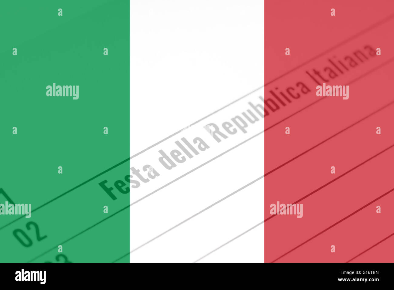 italy independence day calendar with flag Stock Photo - Alamy