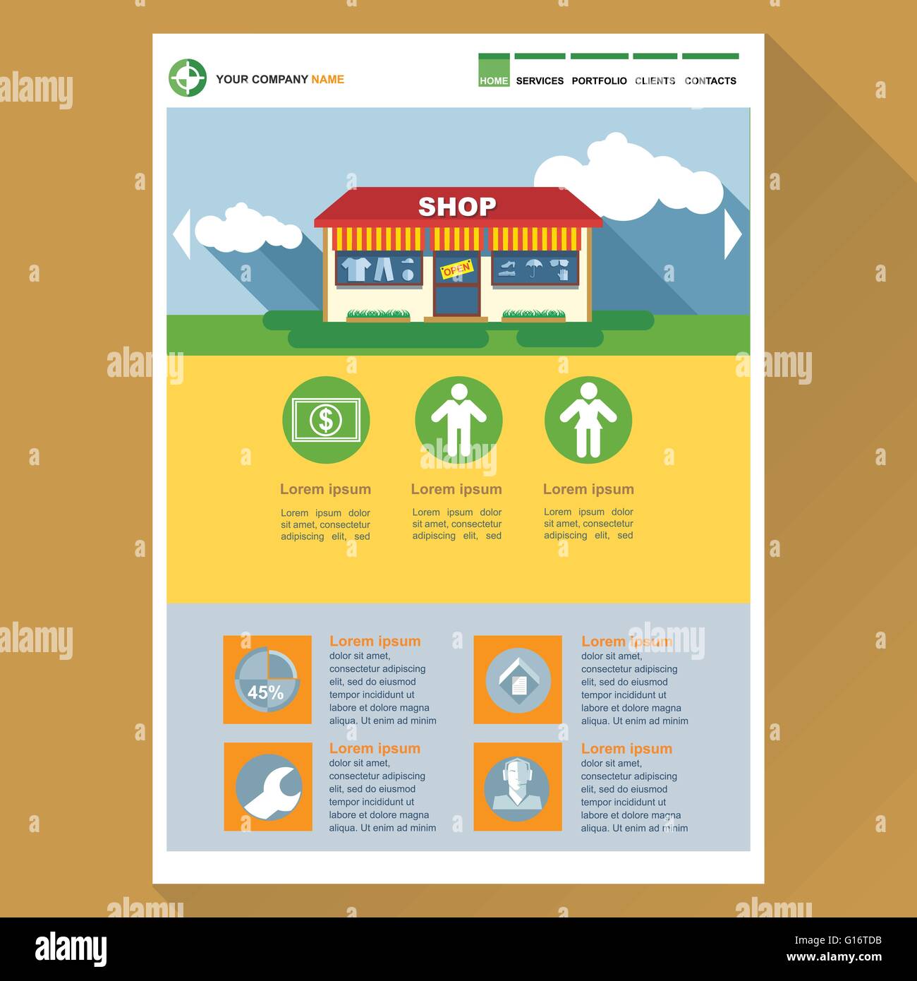 Shop company web site theme layout. Digital background vector ...