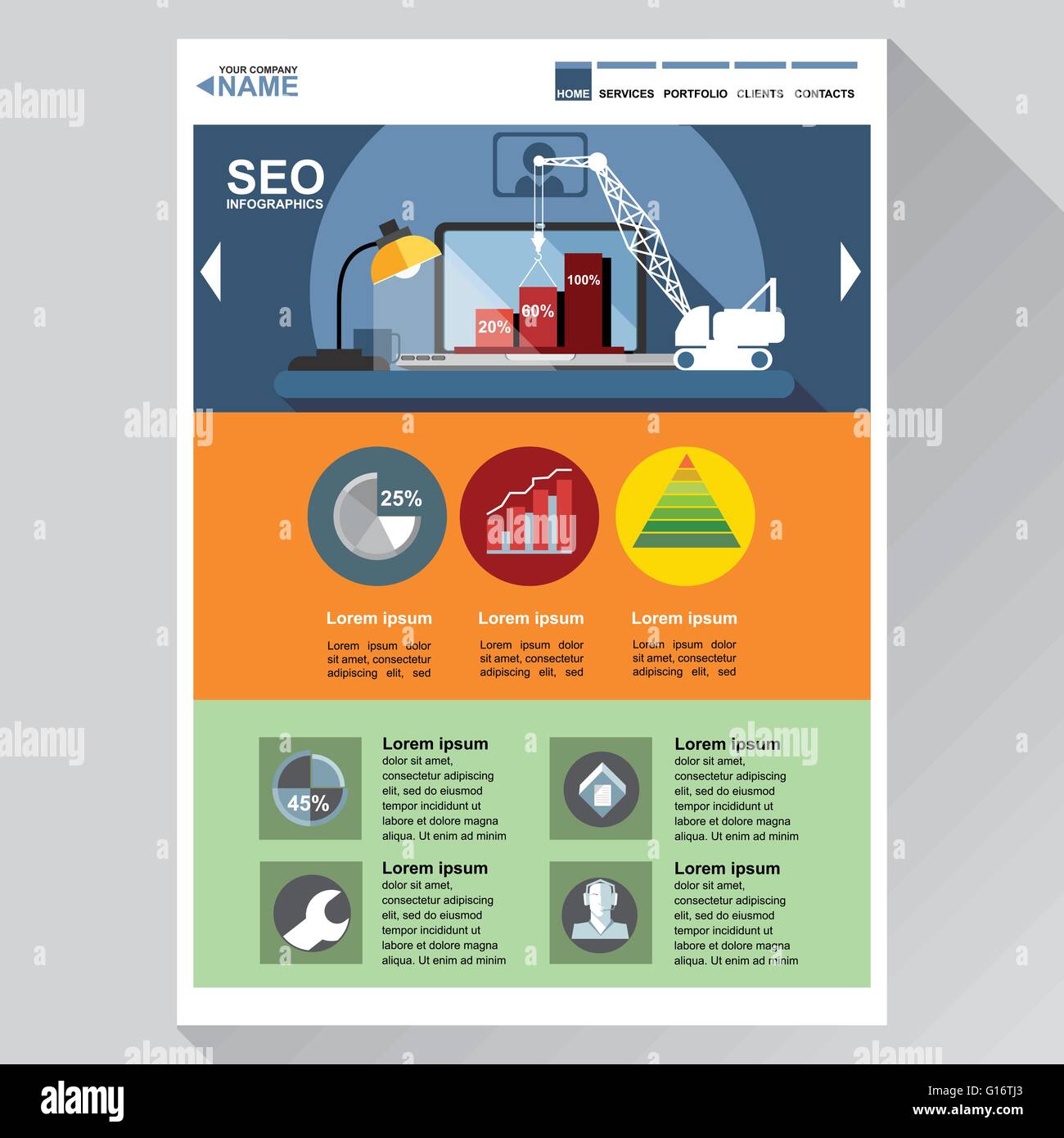 Seo agency web site theme layout. Digital background vector ...