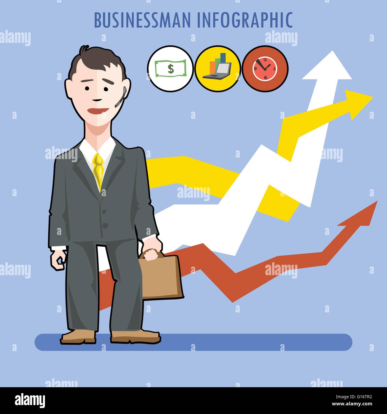 Business man presenting an infographic Stock Vector Image & Art - Alamy