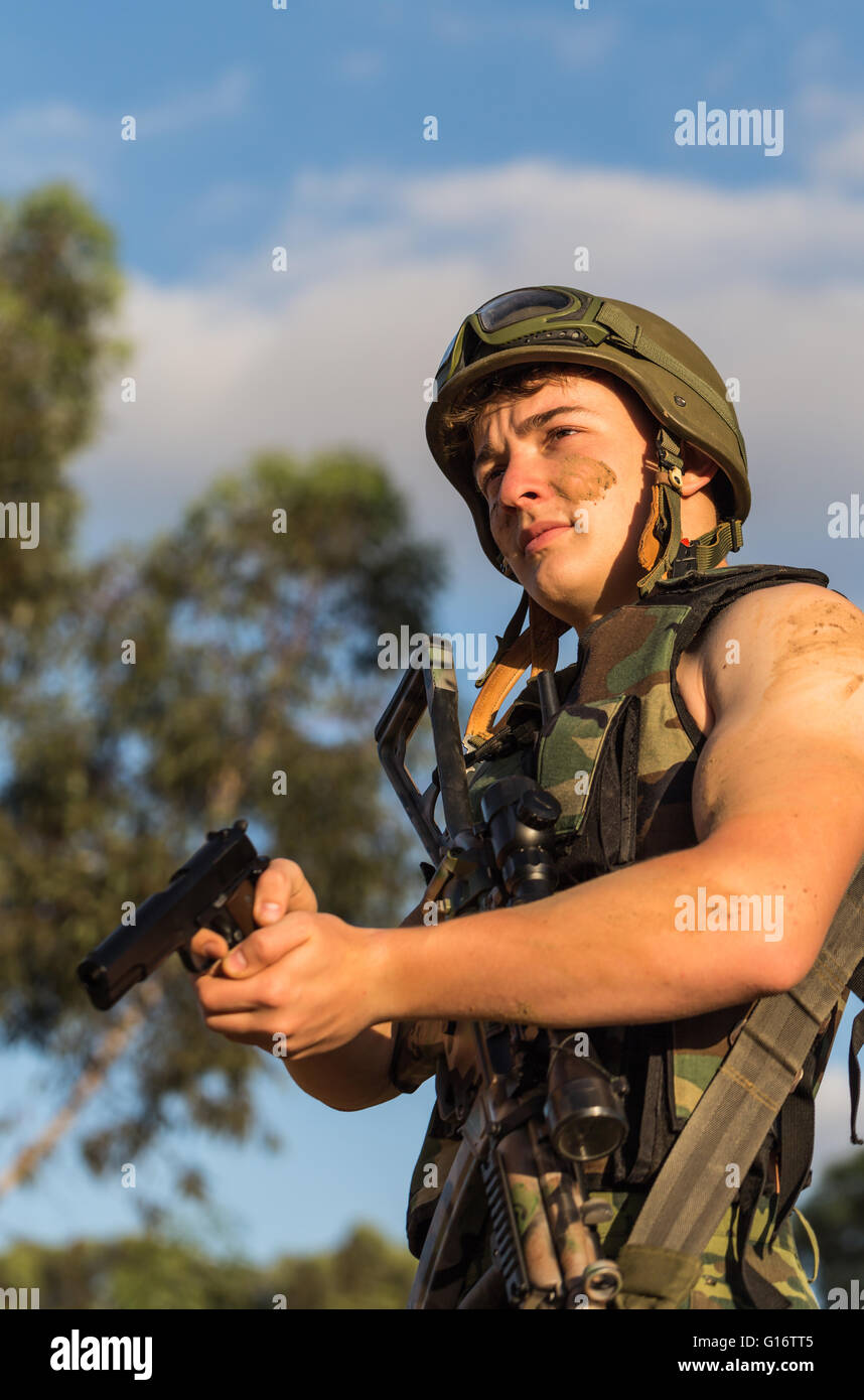 Military uniform weapon army soldier aiming hi-res stock photography ...