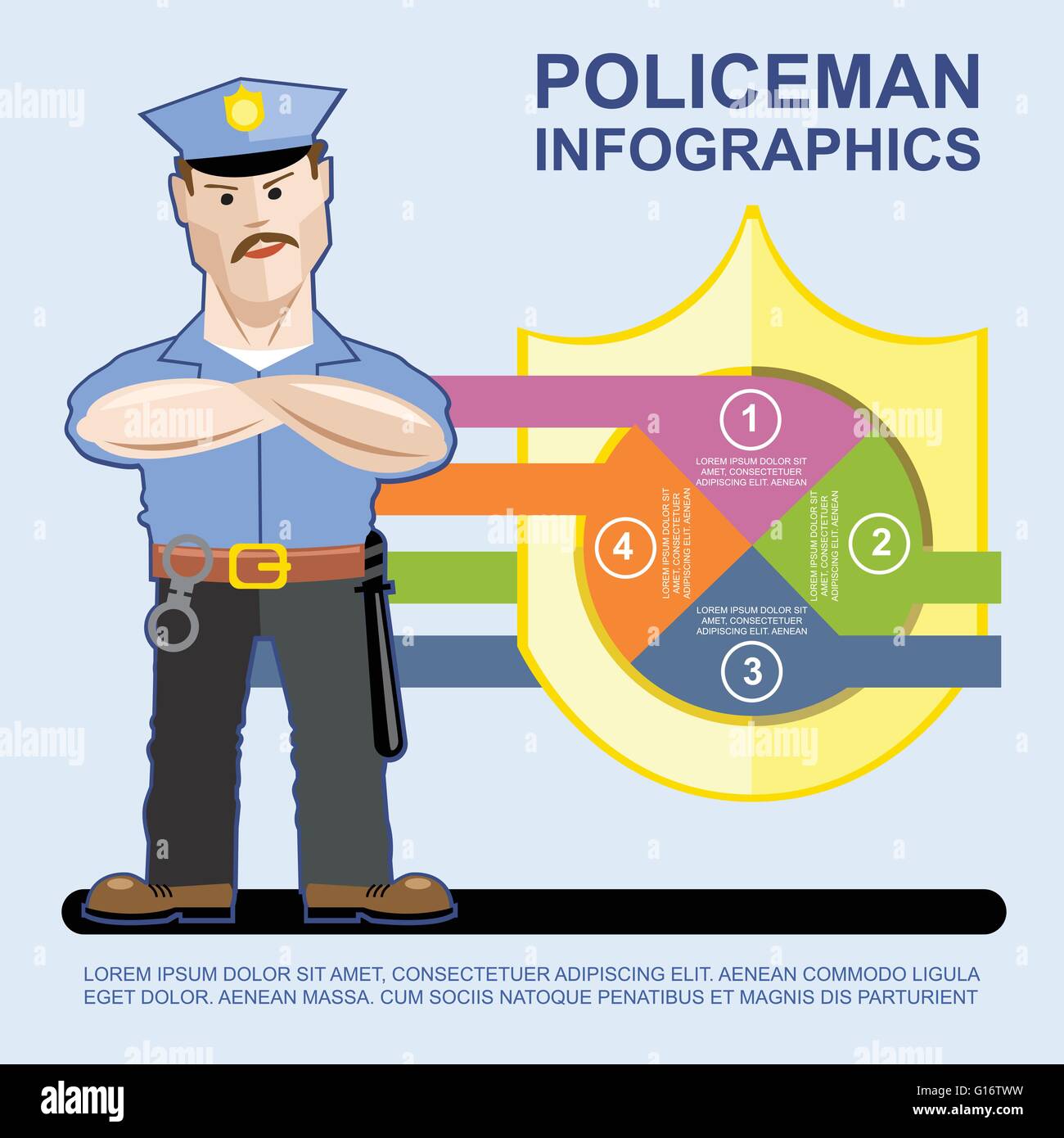 A policeman at work presenting infographics Stock Vector Image & Art ...