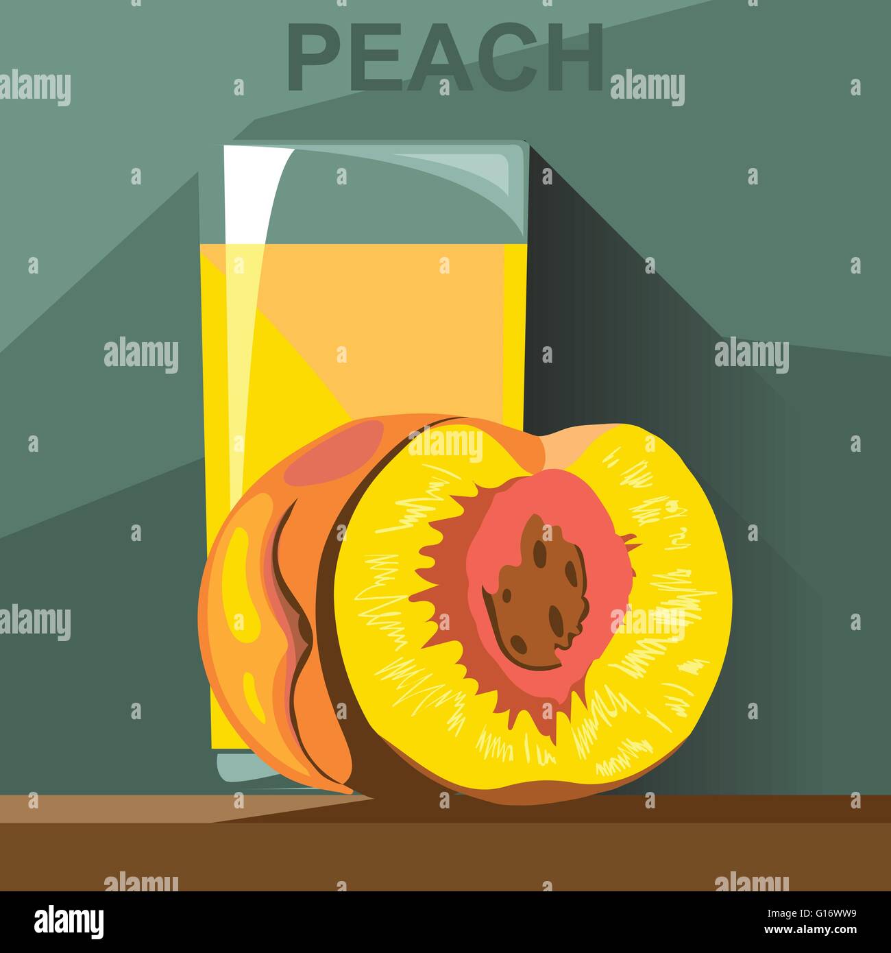 Glass peach juice on Stock Vector Images - Alamy