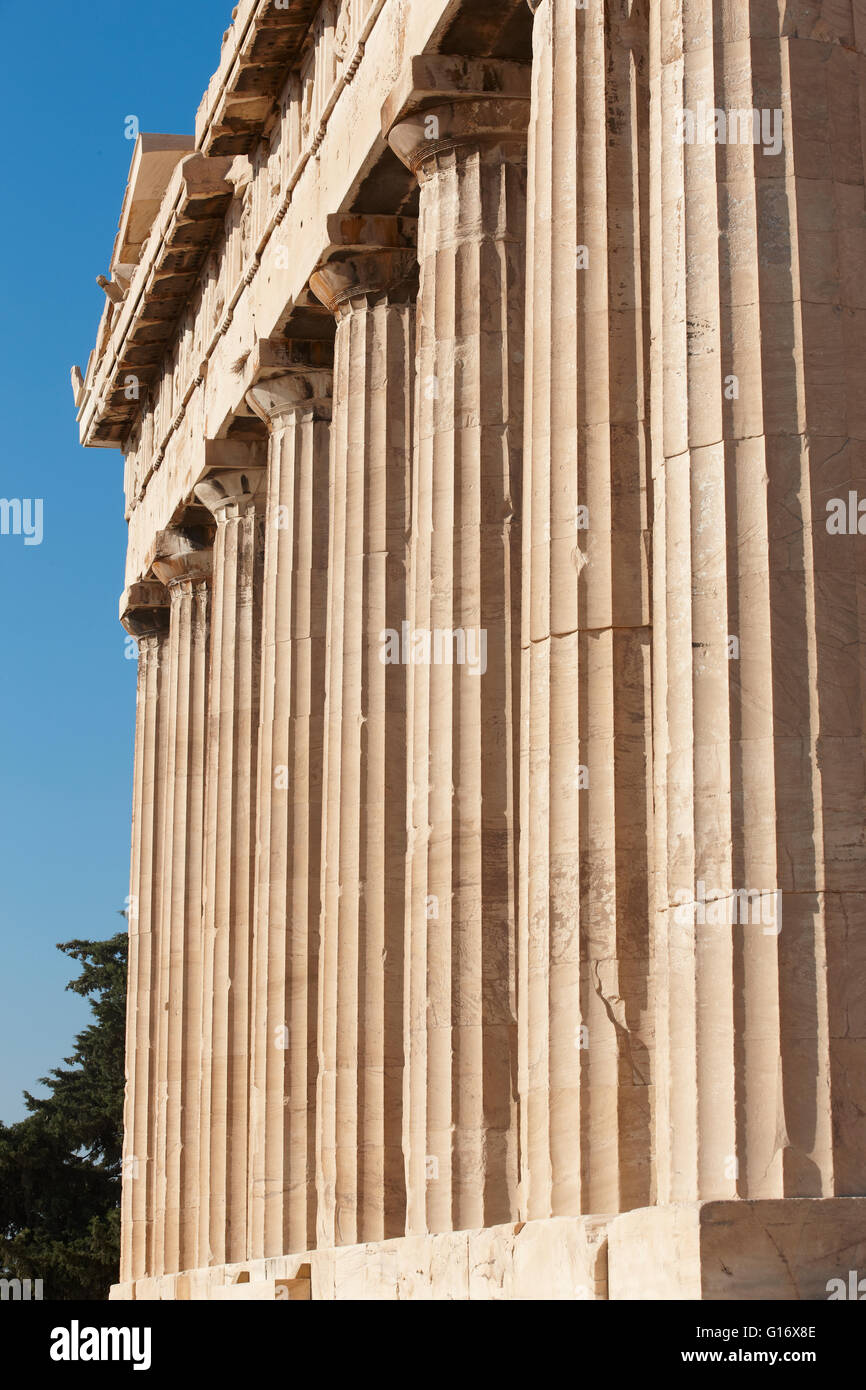 Acropolis of Athens. Parthenon columns. Greece. Vertical Stock Photo ...