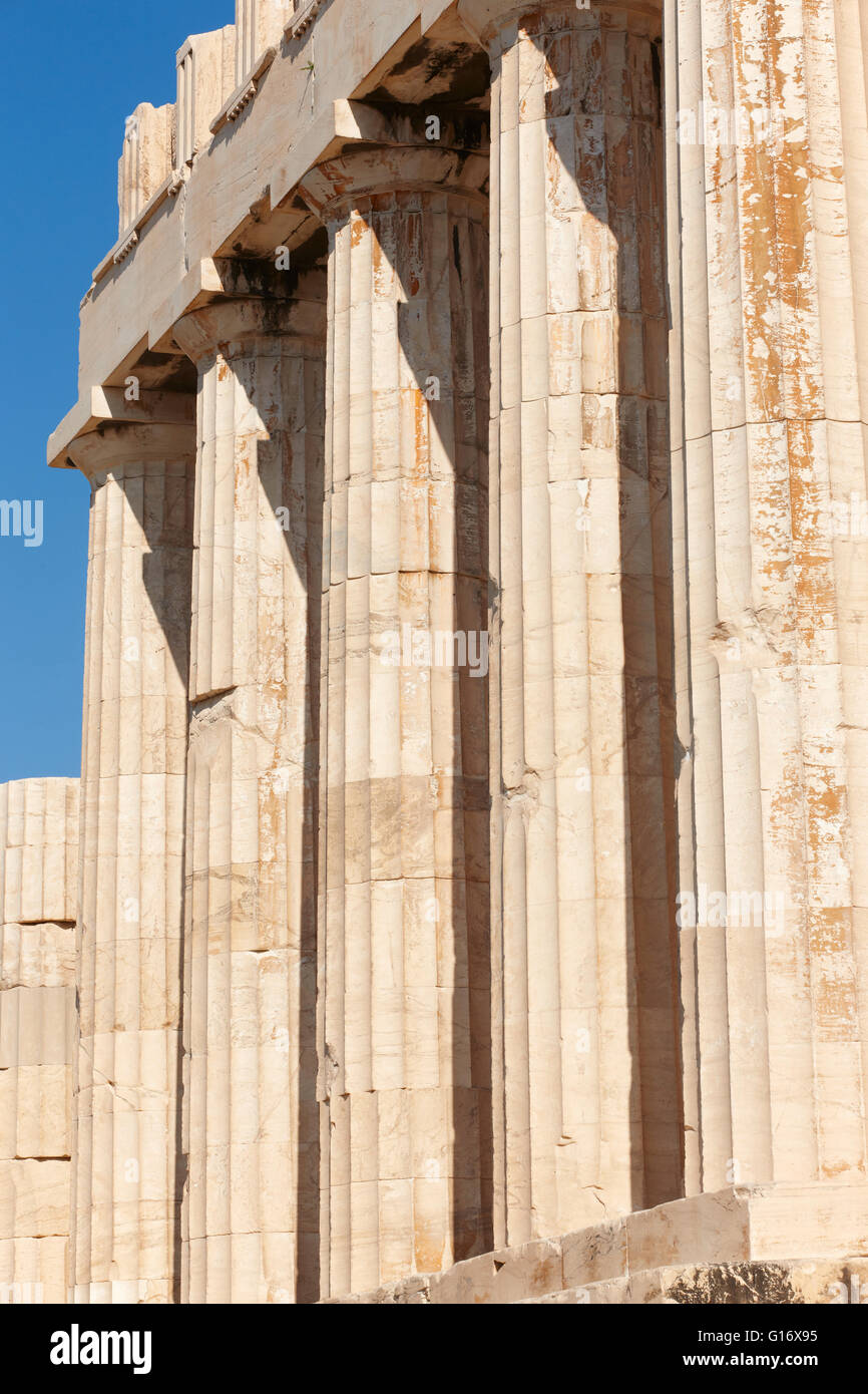 Acropolis of Athens. Parthenon columns. Greece. Vertical Stock Photo ...