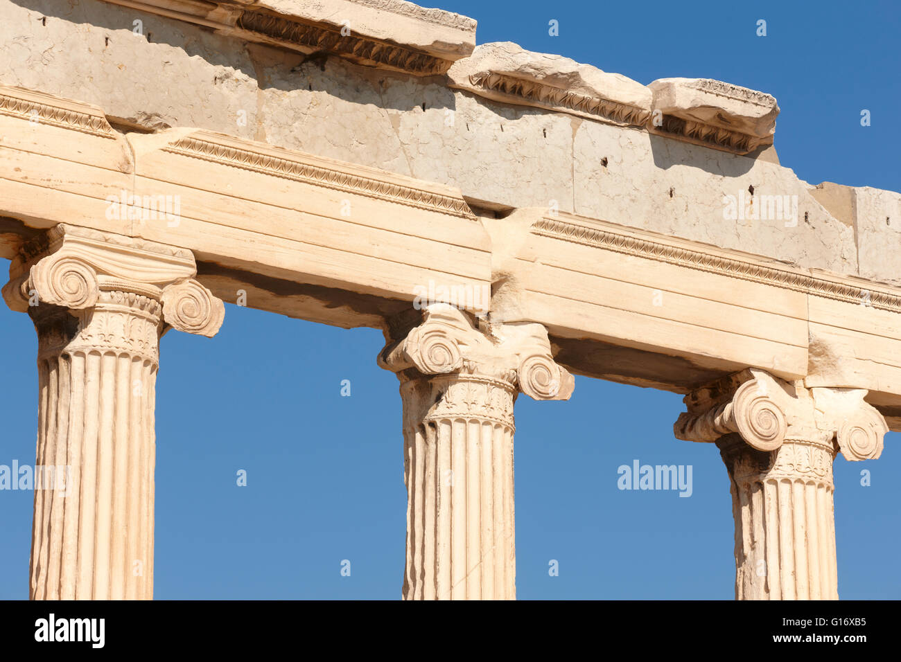 Acropolis of Athens. Erechtheion columns. Greece. Horizontal Stock ...