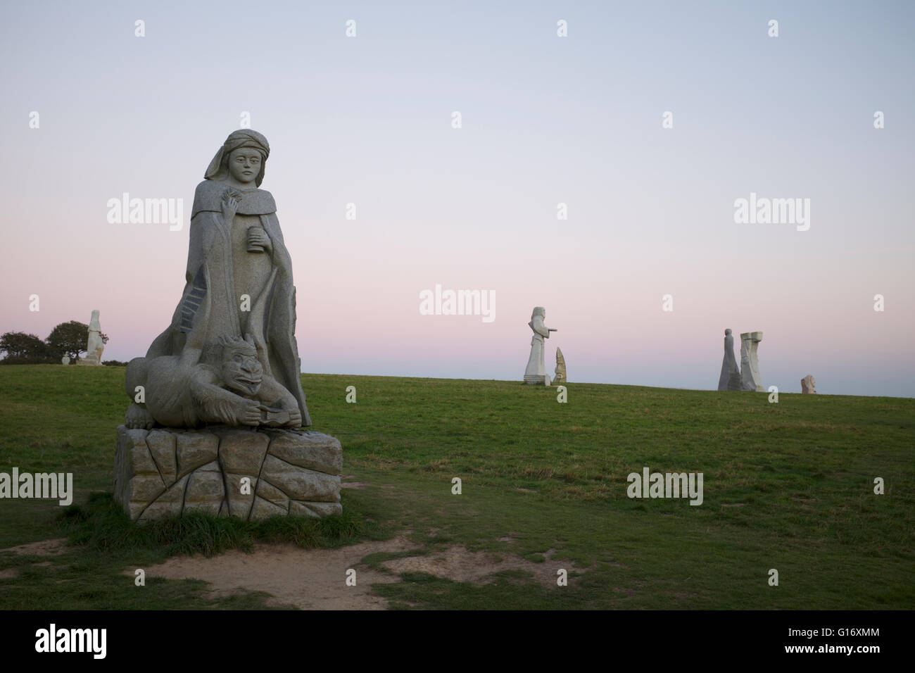 Statues at the Valley of the Saints, Vallee des saints, Carnoet ...