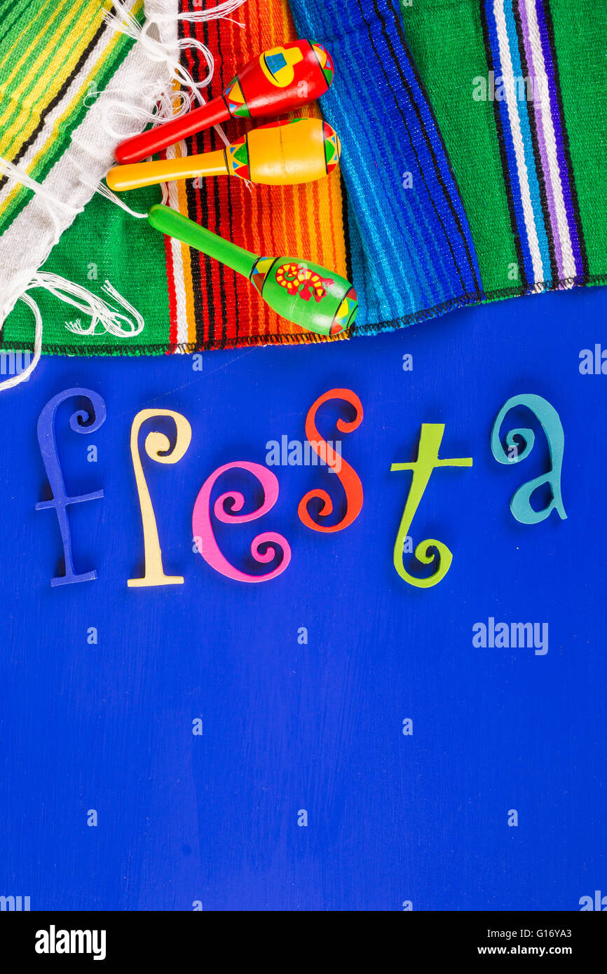 Traditional colorful table decorations for celebrating Fiesta Stock ...