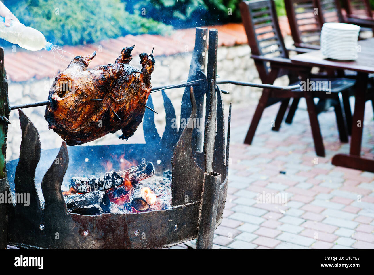 Roast spit goat hi-res stock photography and images - Alamy