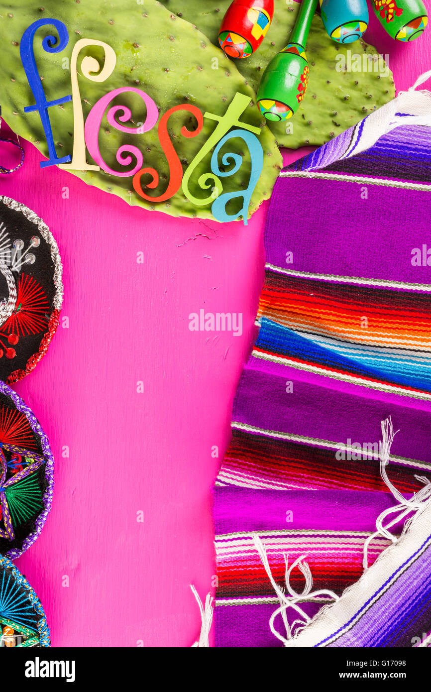 Traditional colorful table decorations for celebrating Fiesta Stock ...