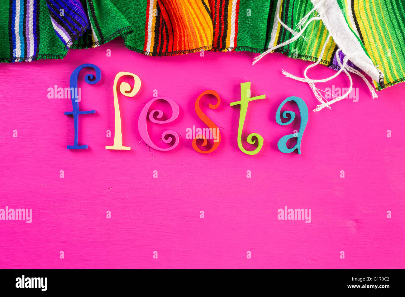 Traditional colorful table decorations for celebrating Fiesta Stock ...