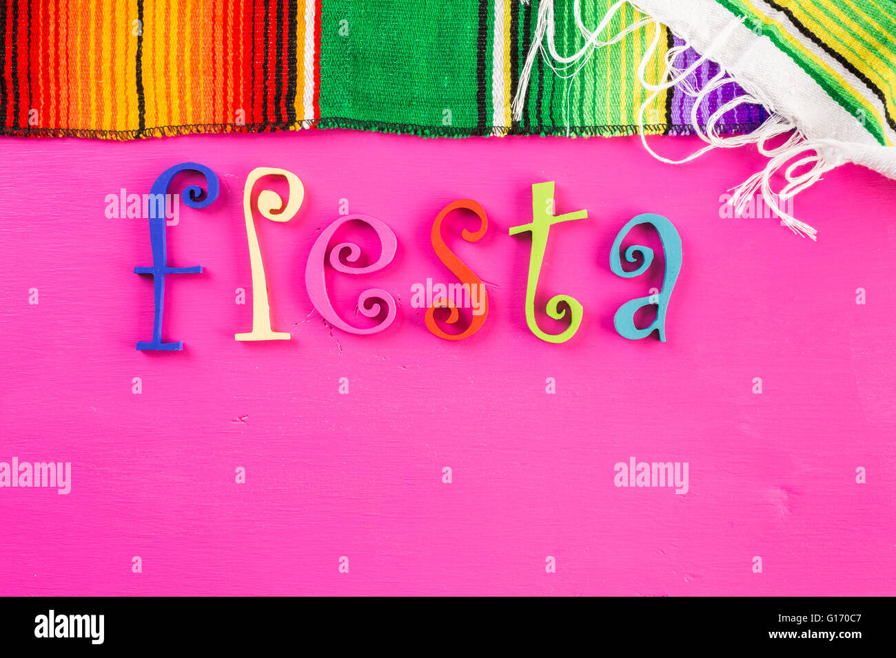 Traditional colorful table decorations for celebrating Fiesta Stock ...