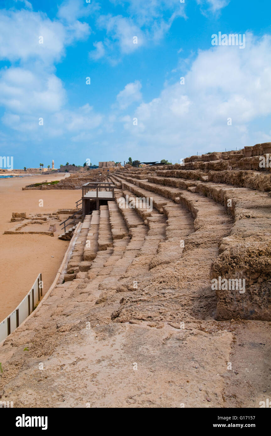 Seating at the Hippodrome in Caesarea, Israel Stock Photo - Alamy