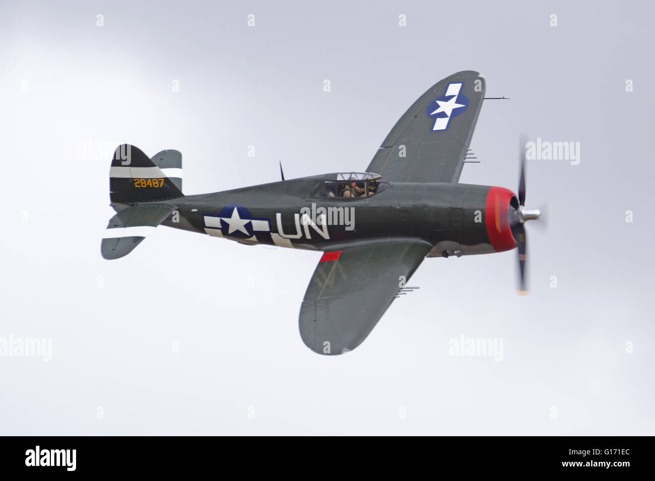 Airplane vintage WWII P-47 Thunderbolt fighter at 2016 Planes of Fame ...