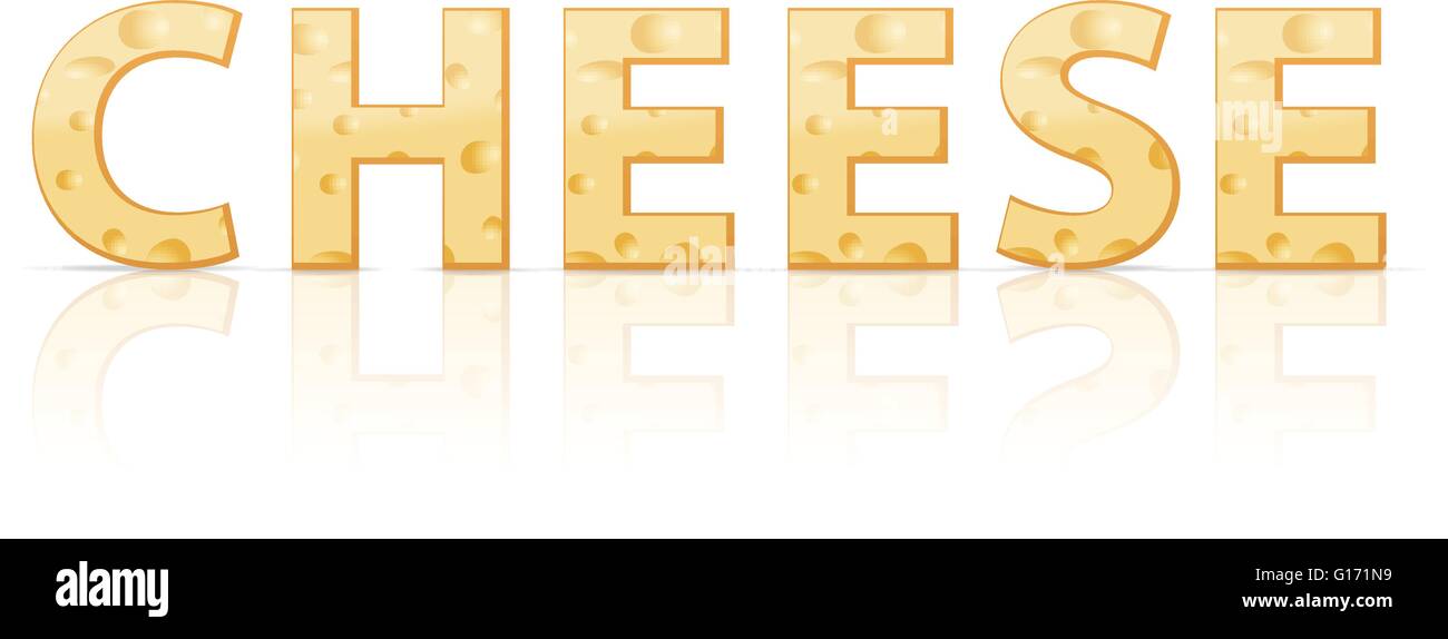 Cheese text on a white background Stock Vector Image & Art - Alamy