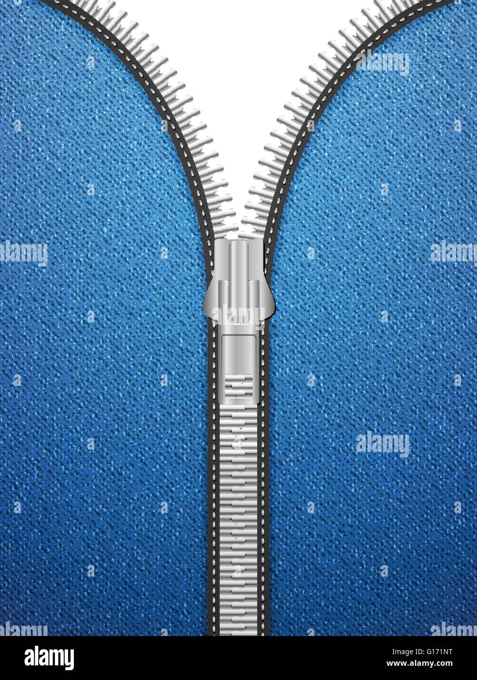 Zipper zip denim jeans background Stock Vector Images - Alamy