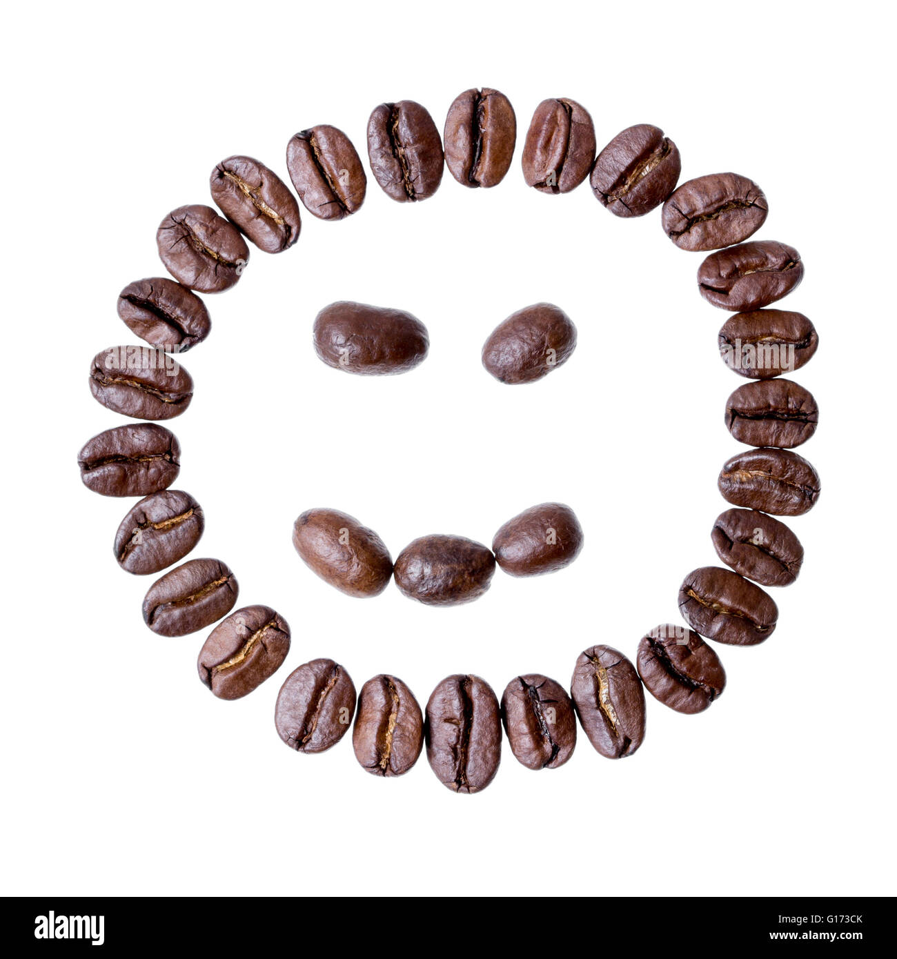 Face from coffee beans isolated on a white background Stock Photo - Alamy