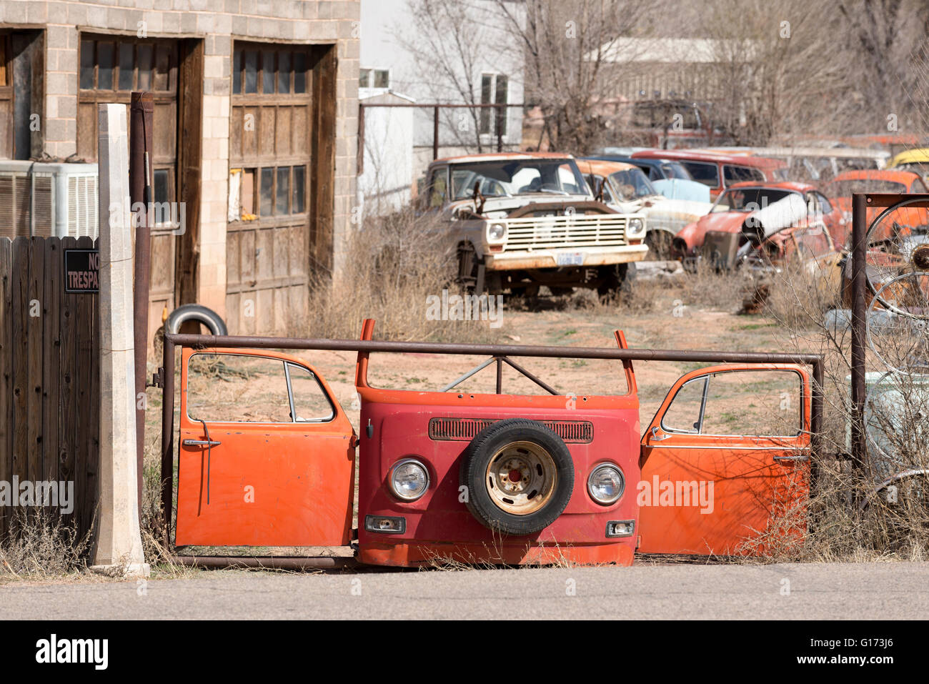 VW gate at Tom Tom's Volkswagen Museum in Moab, Utah Stock Photo - Alamy