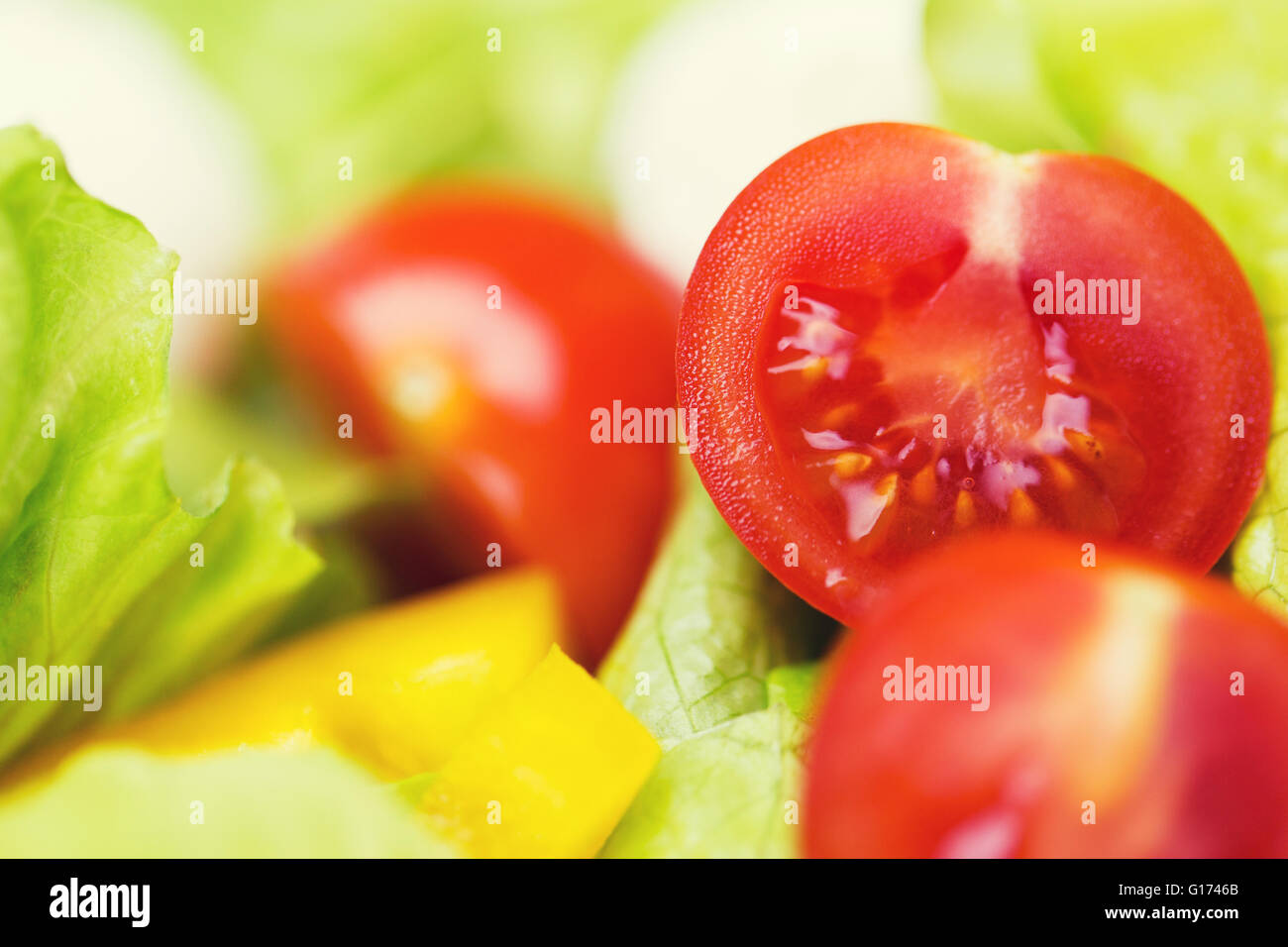 close up of ripe cut vegetables in salad Stock Photo - Alamy