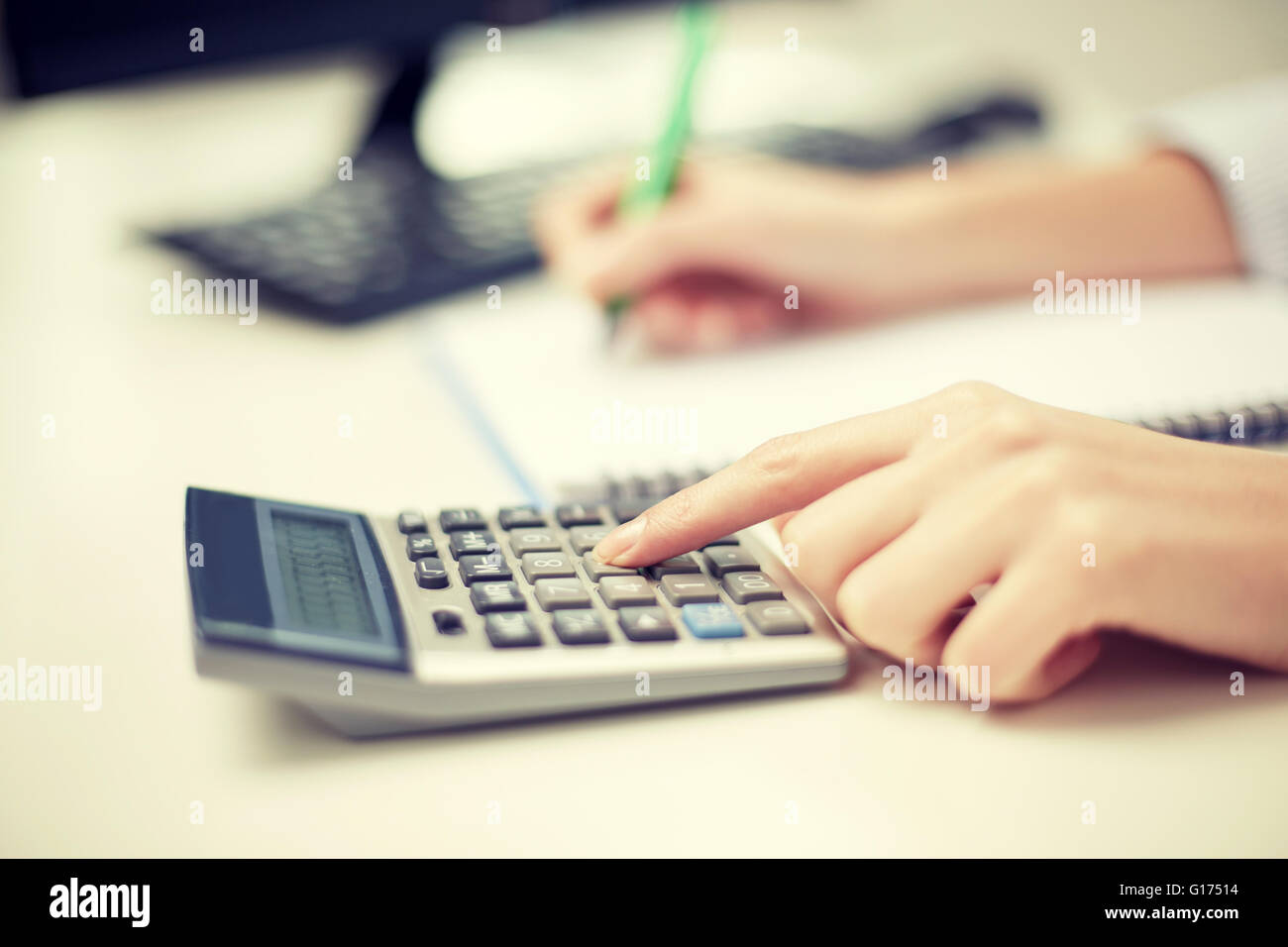 Woman counting notes hi-res stock photography and images - Alamy