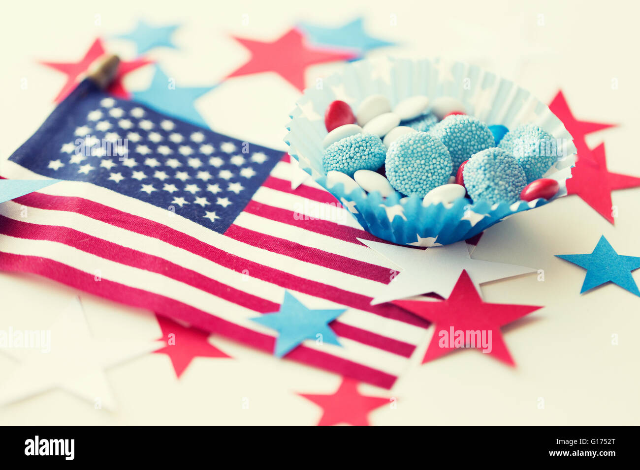 candies with american flag on independence day Stock Photo - Alamy