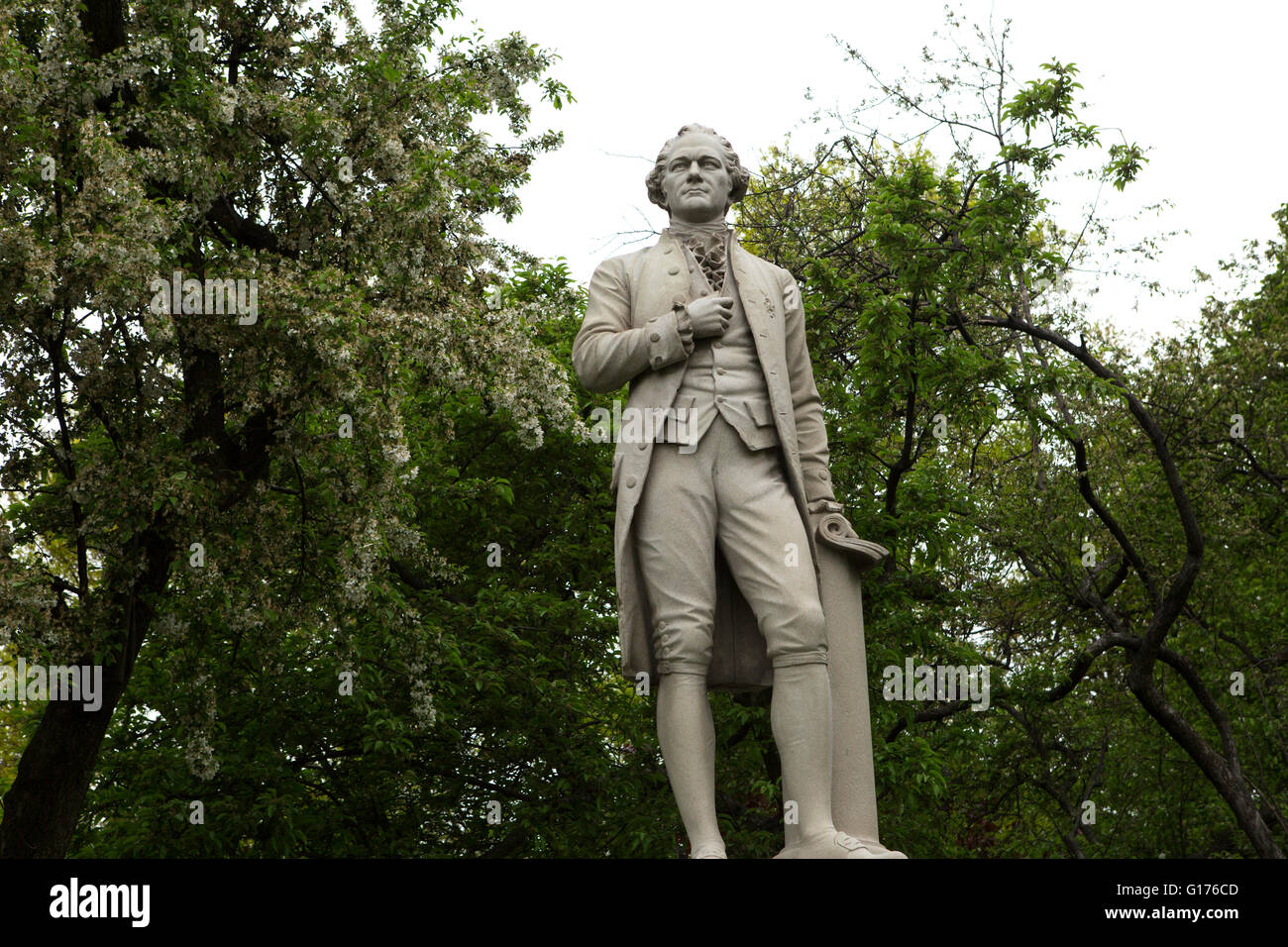 Statue of Alexander Hamilton at Central Park in New York City, USA ...