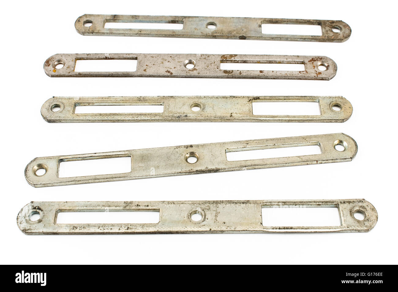 Metal plates isolated on white Stock Photo - Alamy