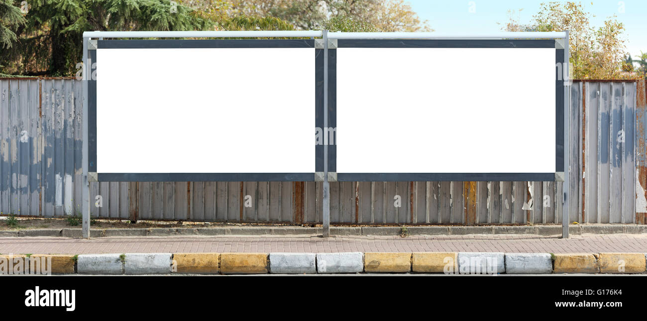 Blank outdoor - two billboards Stock Photo - Alamy
