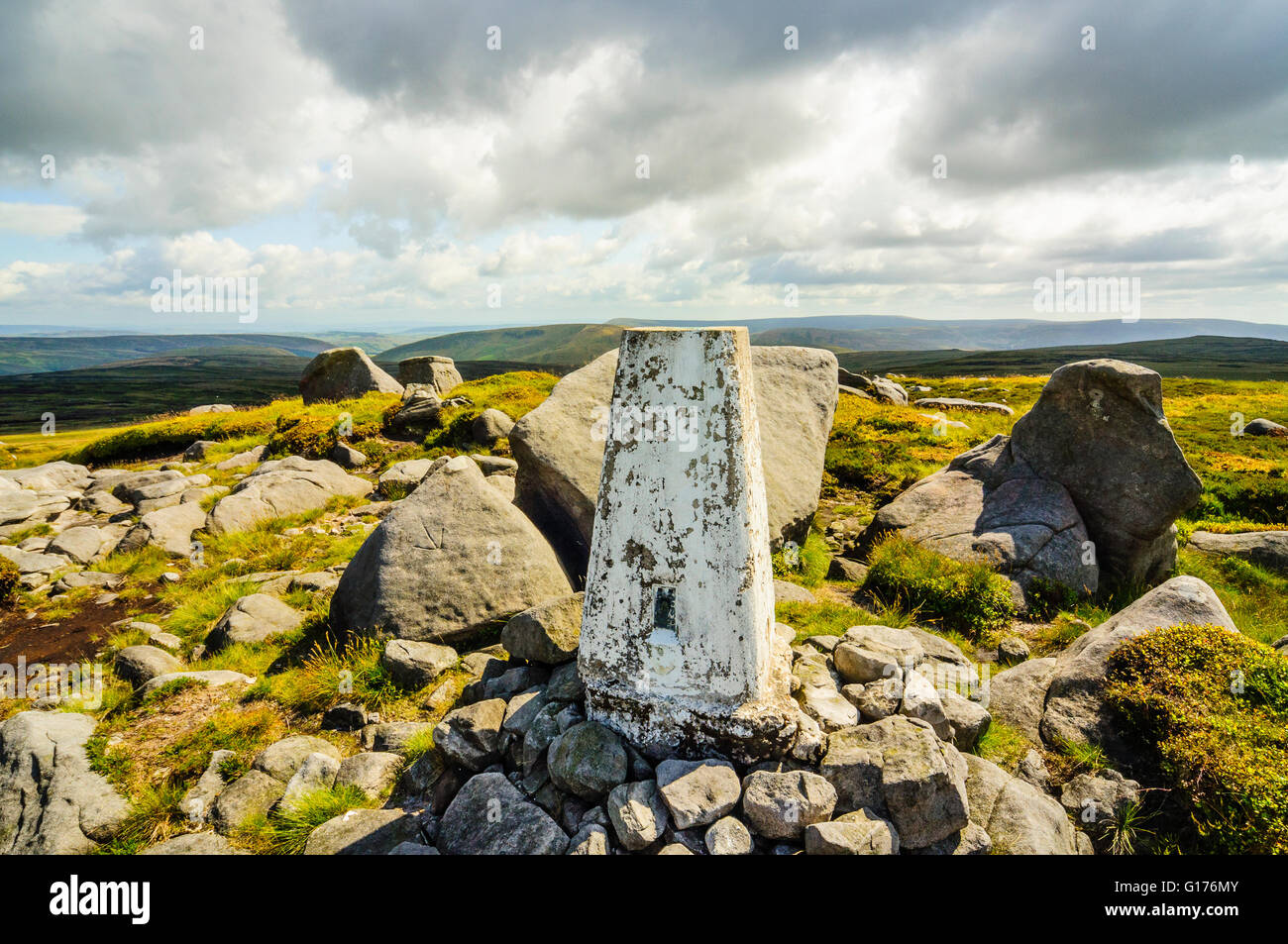 Summit of Wolfhole Crag in the Bowland Fells Lancashire England Stock ...