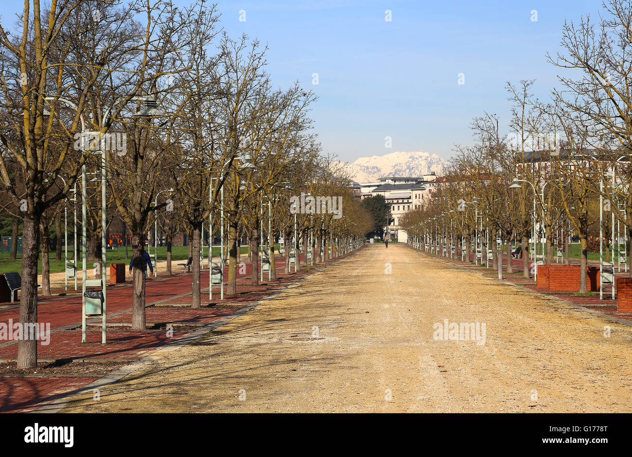 long Avenue in the middle of the public park called CAMPO MARZO in the ...