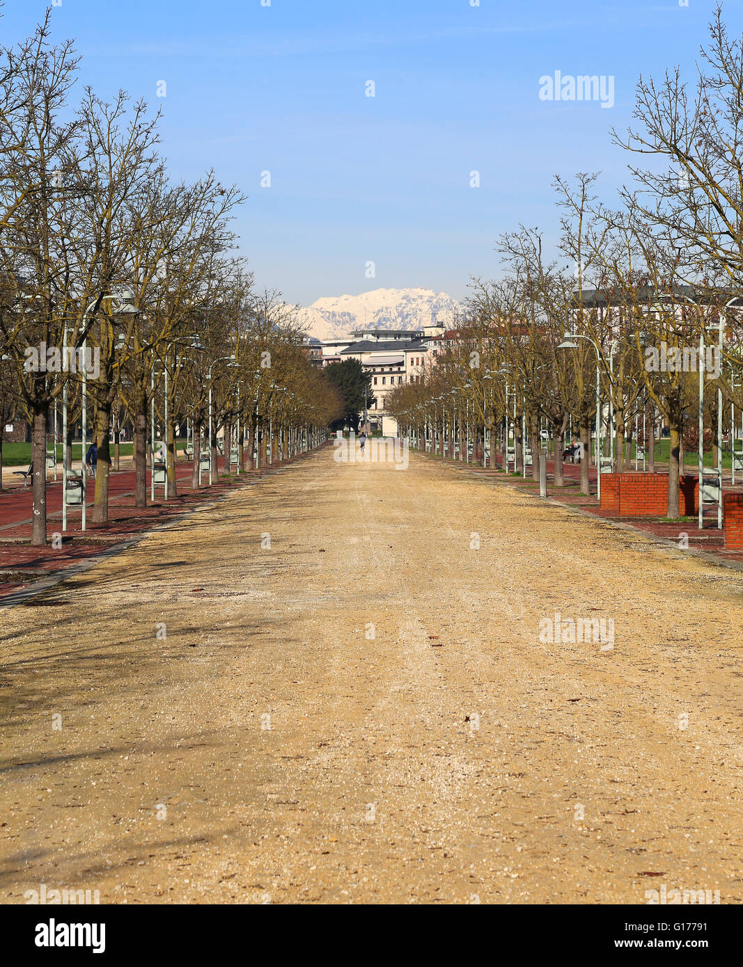 Avenue in the middle of the public park called CAMPO MARZO in the city ...