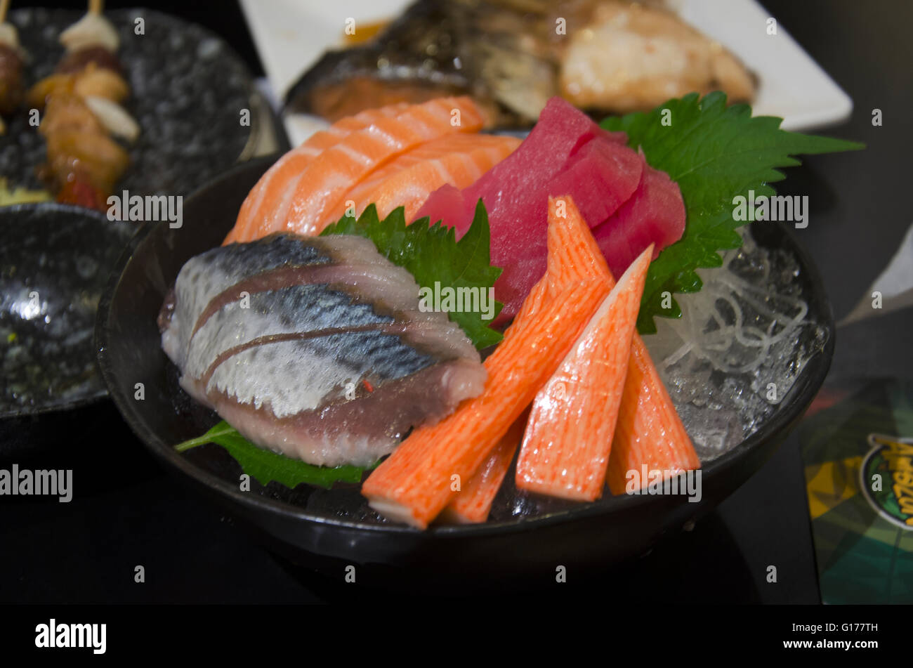 Japanese food Sashimi set in restaurant Stock Photo - Alamy