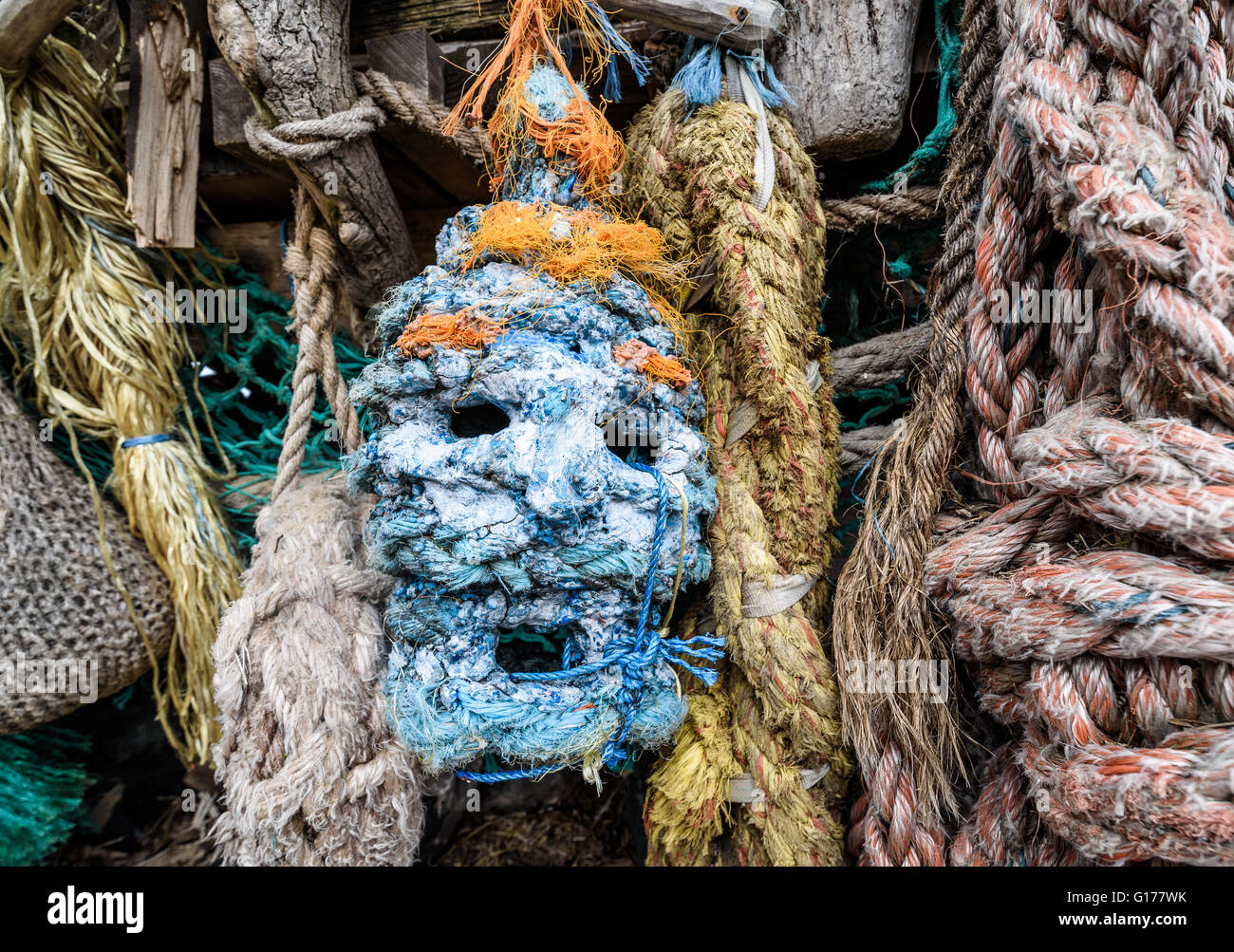 A shrunken head skull made of rope Stock Photo - Alamy