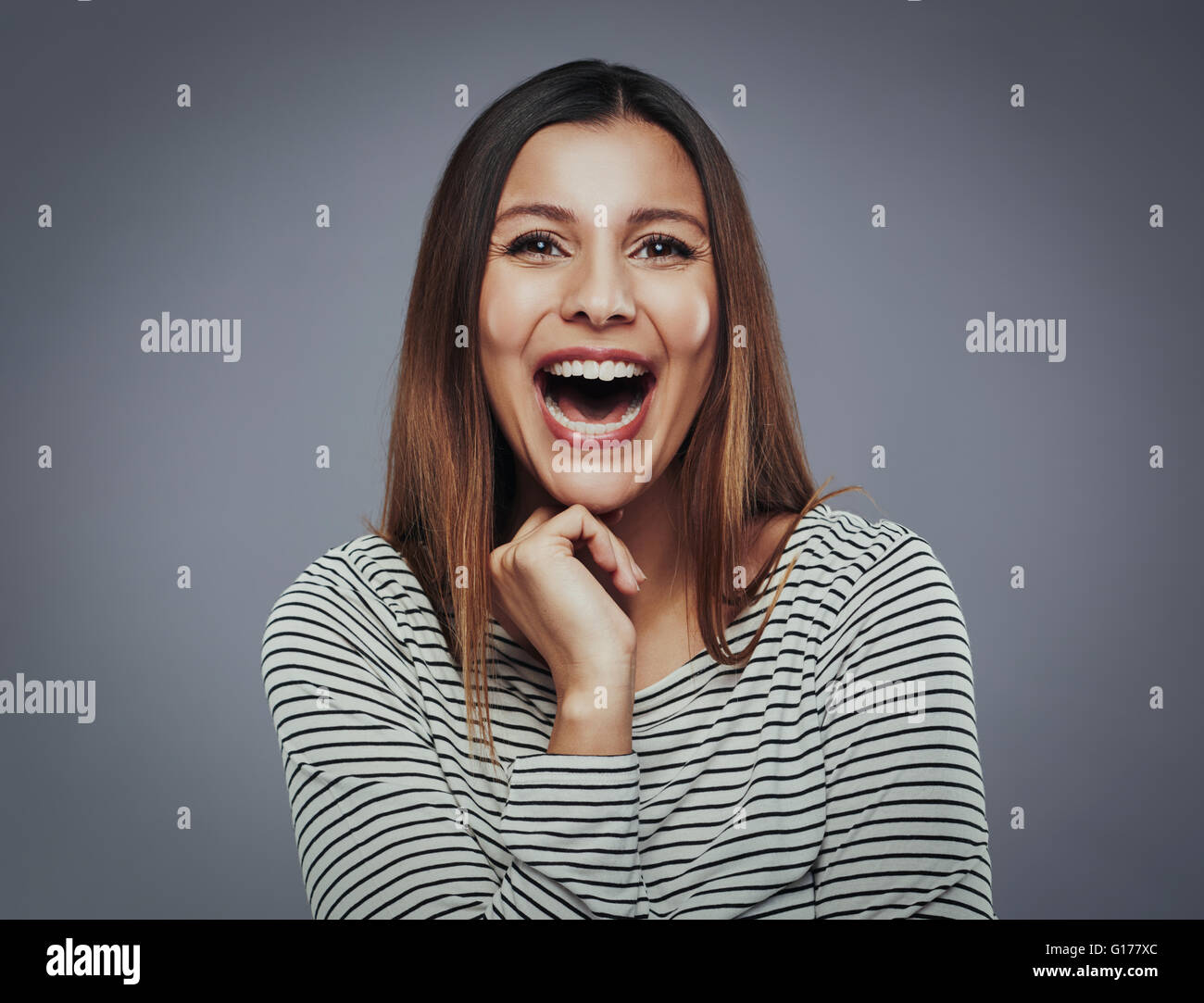 Woman laughing out loud hi-res stock photography and images - Alamy