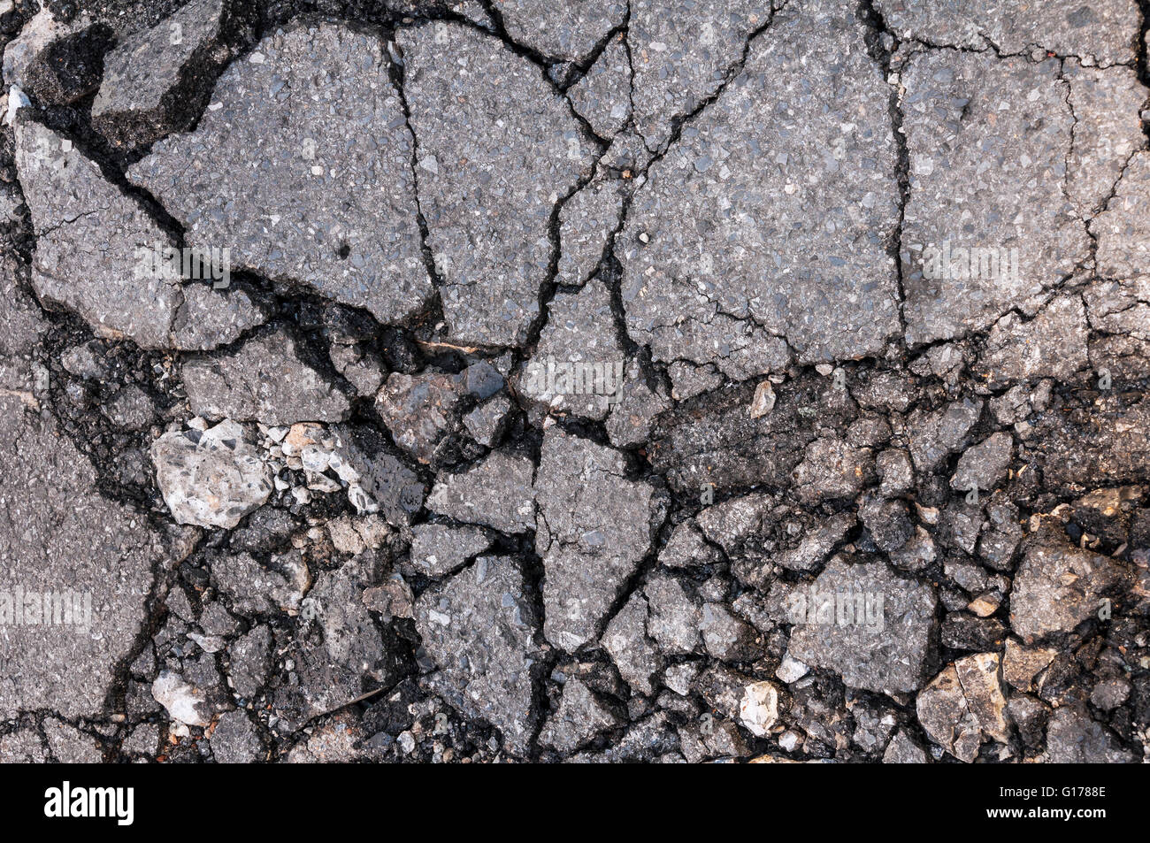 damaged cracked asphalt pattern texture Stock Photo - Alamy