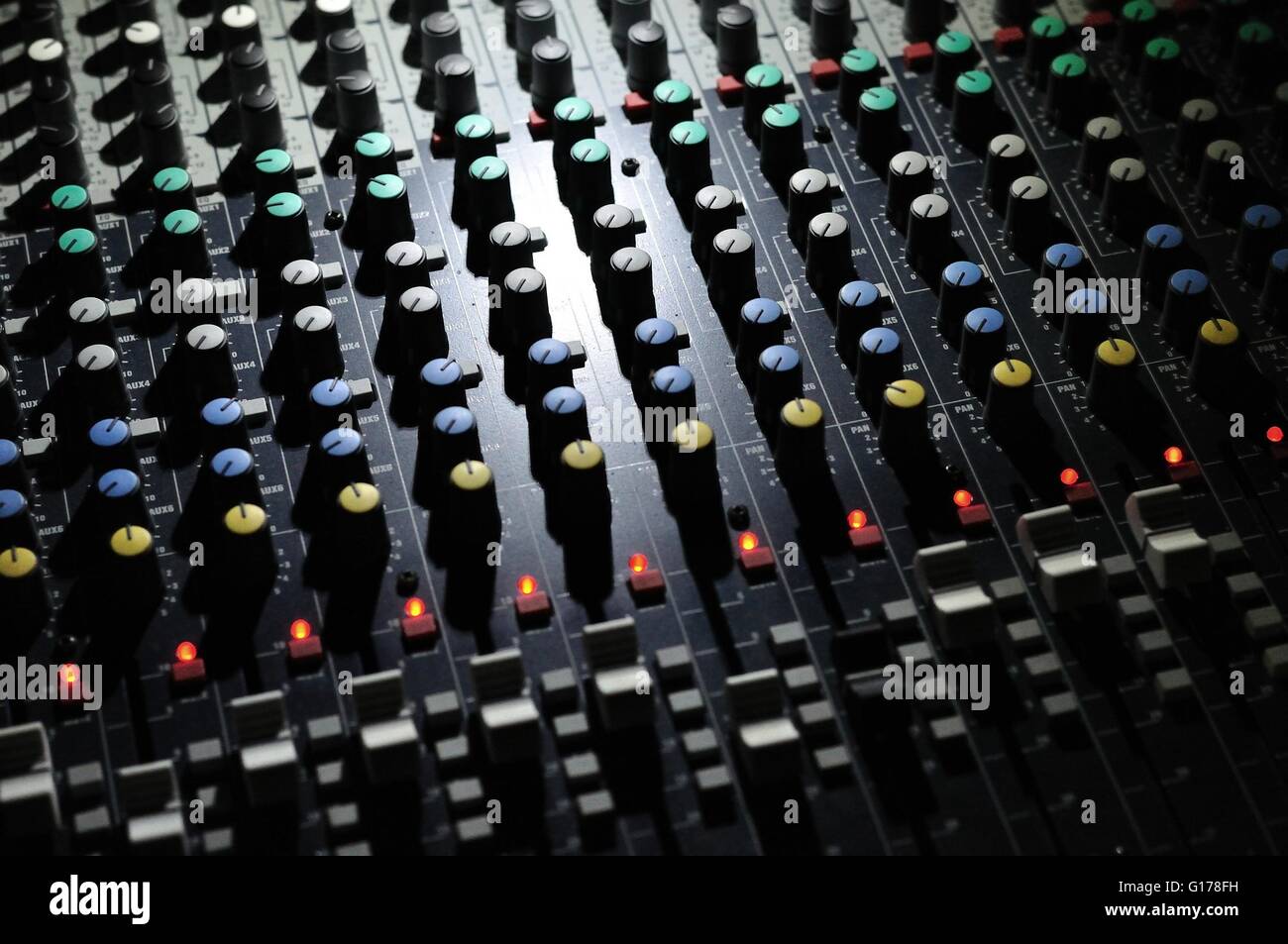 Music mixer in concert, filled with lights Stock Photo - Alamy