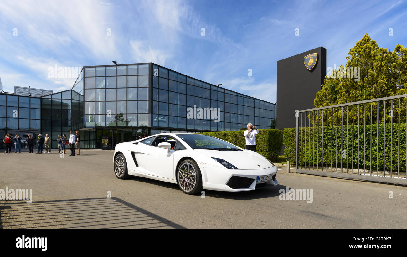Lamborghini parade in front of the Lamborghini factory in Sant'Agata ...