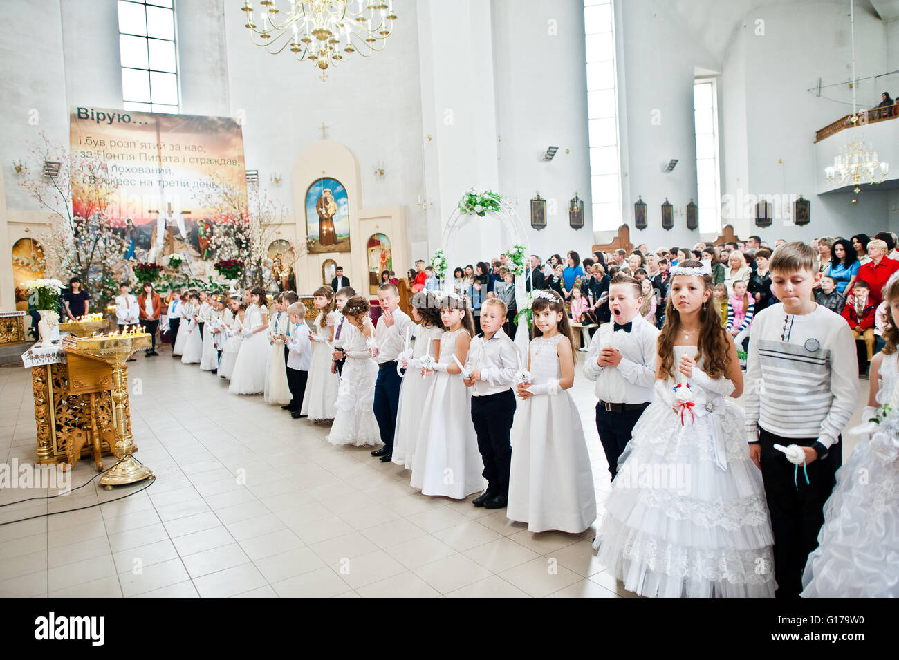 Communion in ukrainian catholic church hi-res stock photography and ...