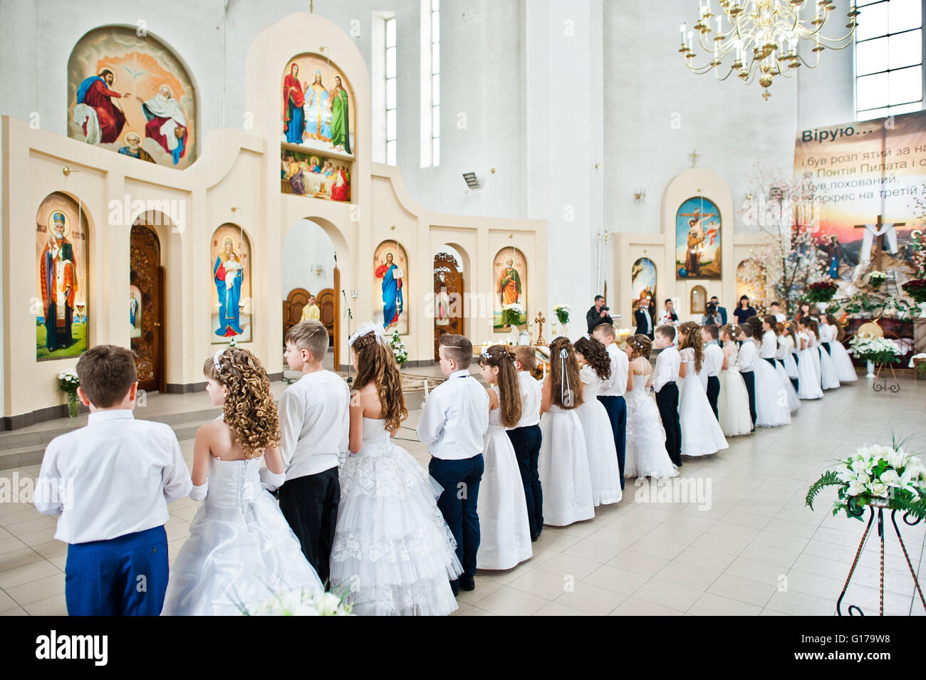 Communion in ukrainian catholic church hi-res stock photography and ...