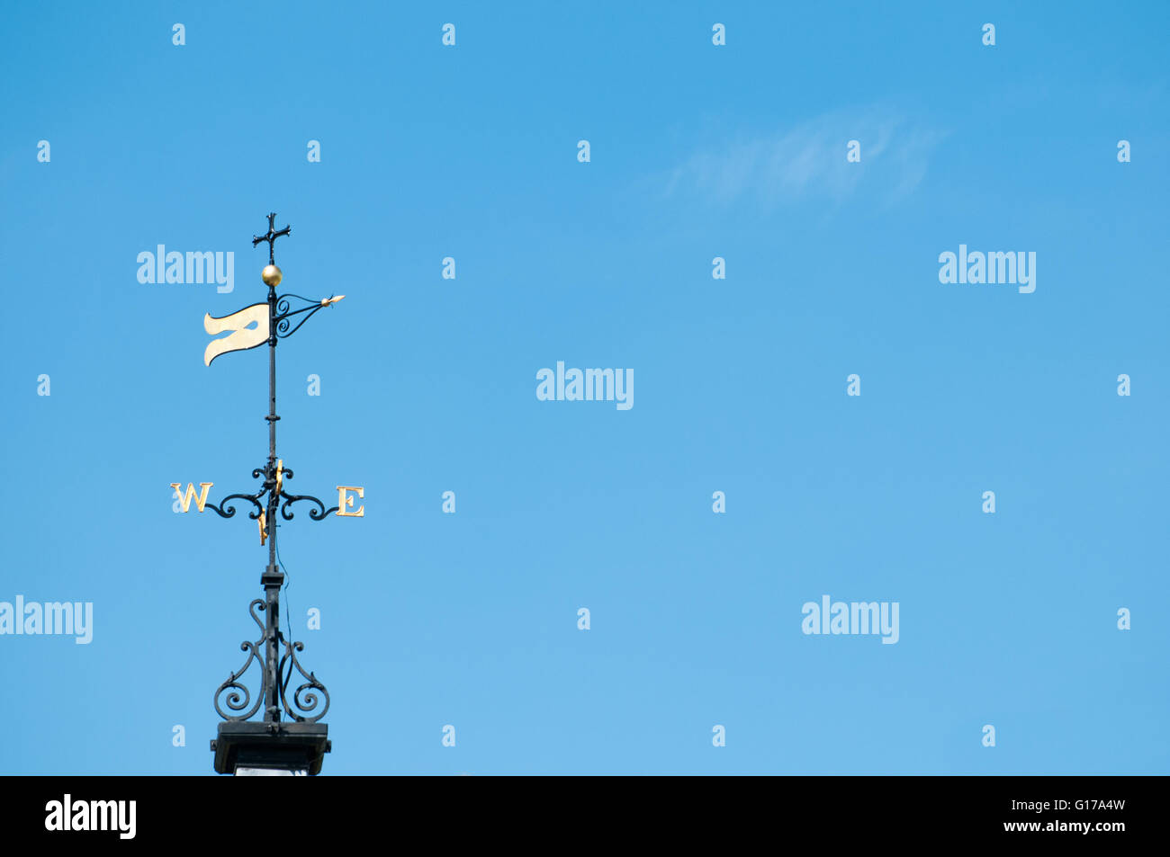 Weather vane in clear blue sky showing the wind direction Stock Photo ...