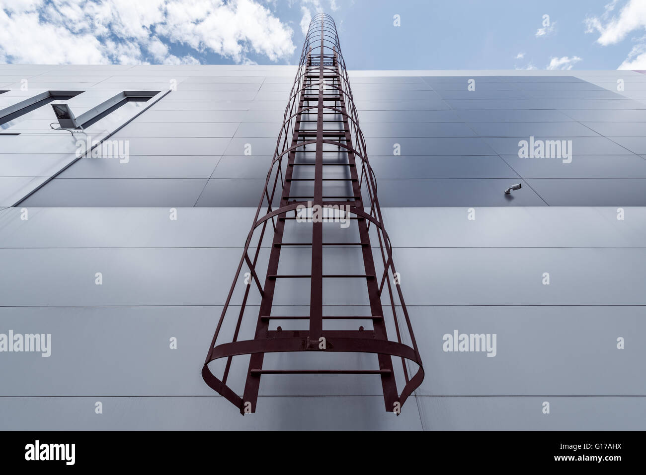 View of the exterior of the store building with the fire escape Stock ...