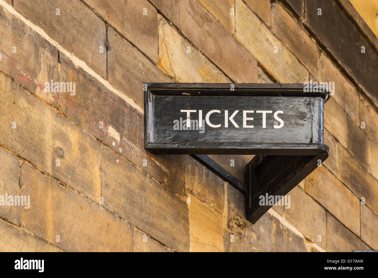 Sign Above Ticket Office on Pickering Station Stock Photo - Alamy