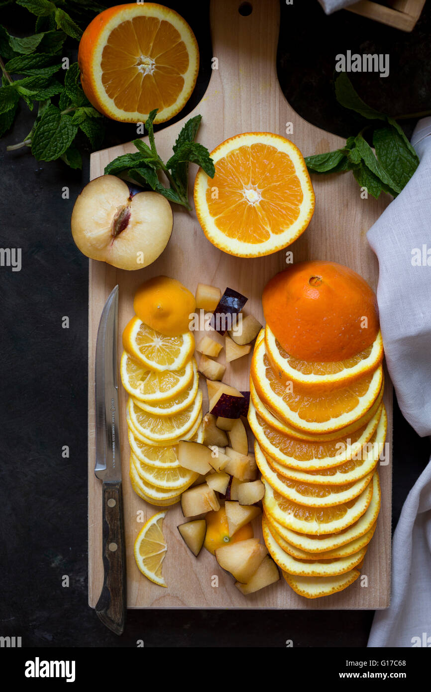Fresh Cut Orange Stock Photo - Alamy