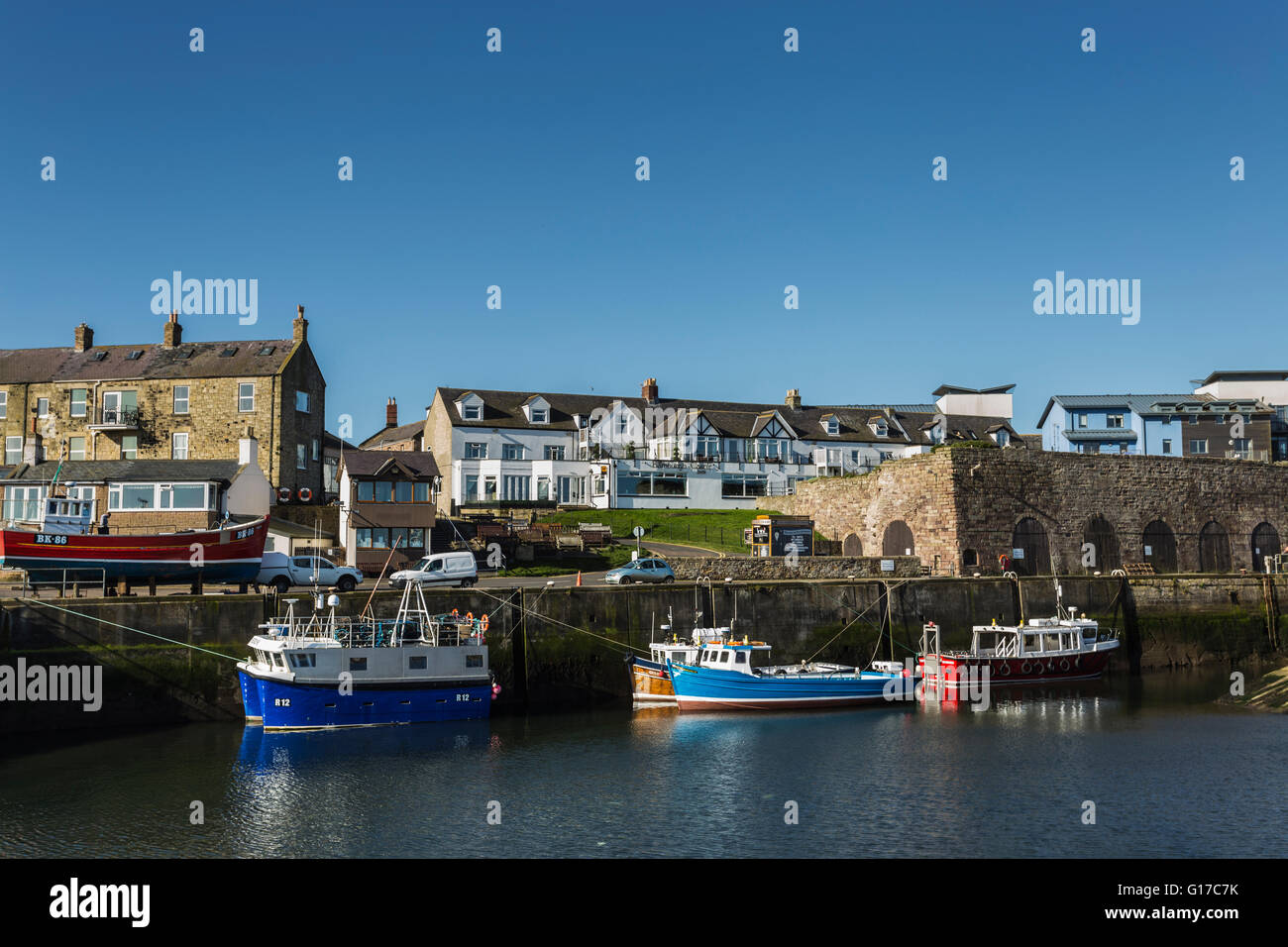 Fishing Boats at Seahouses Harbour Stock Photo - Alamy