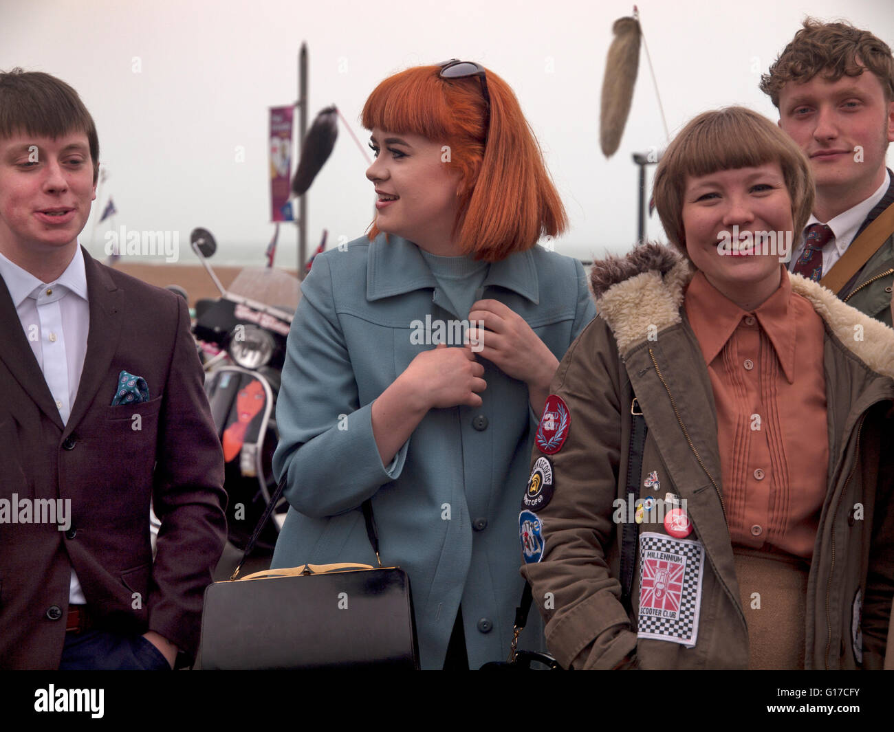 A group of young smartly dressed teenage mods in Brighton Stock Photo ...