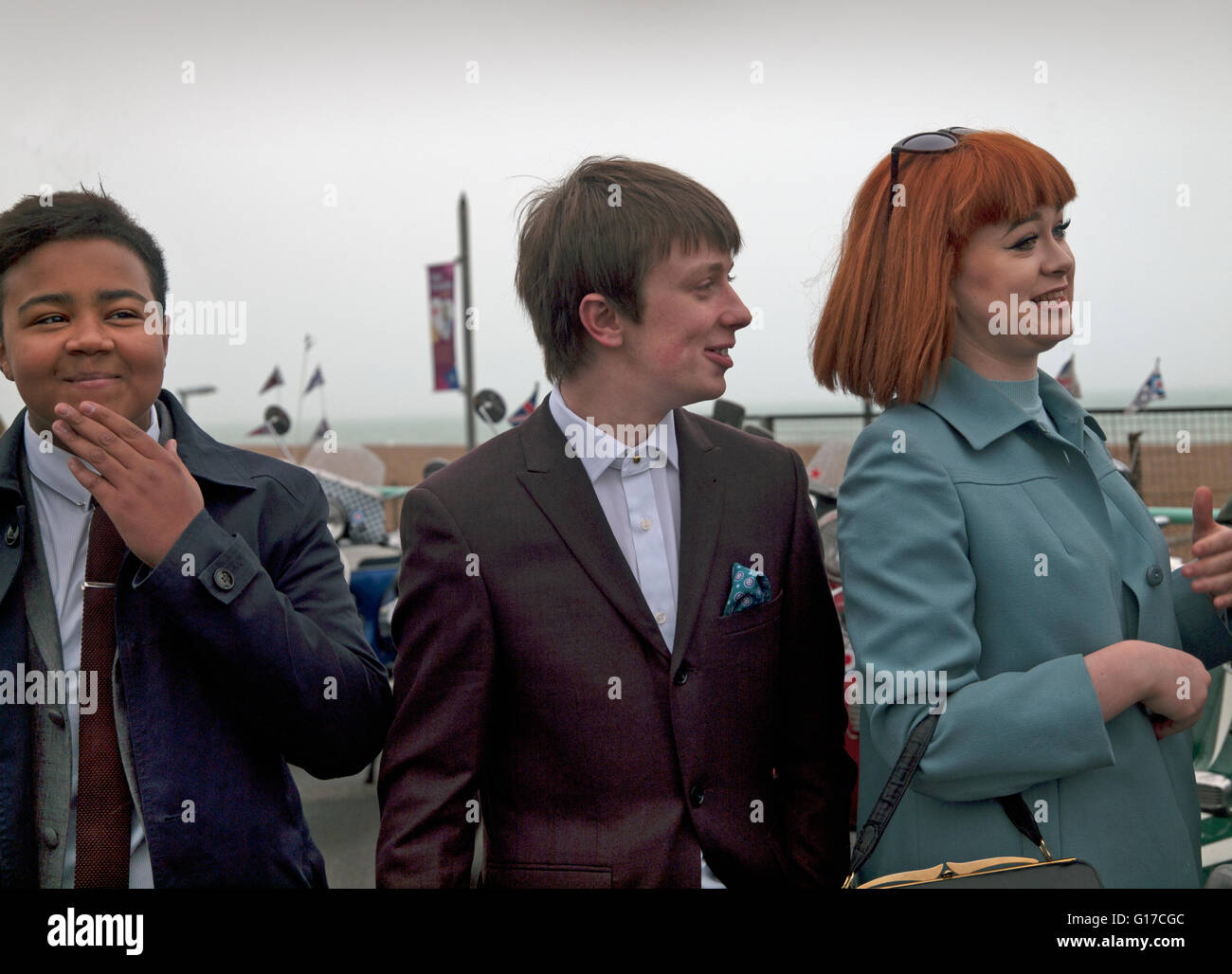 A group of young smartly dressed teenage mods in Brighton Stock Photo ...